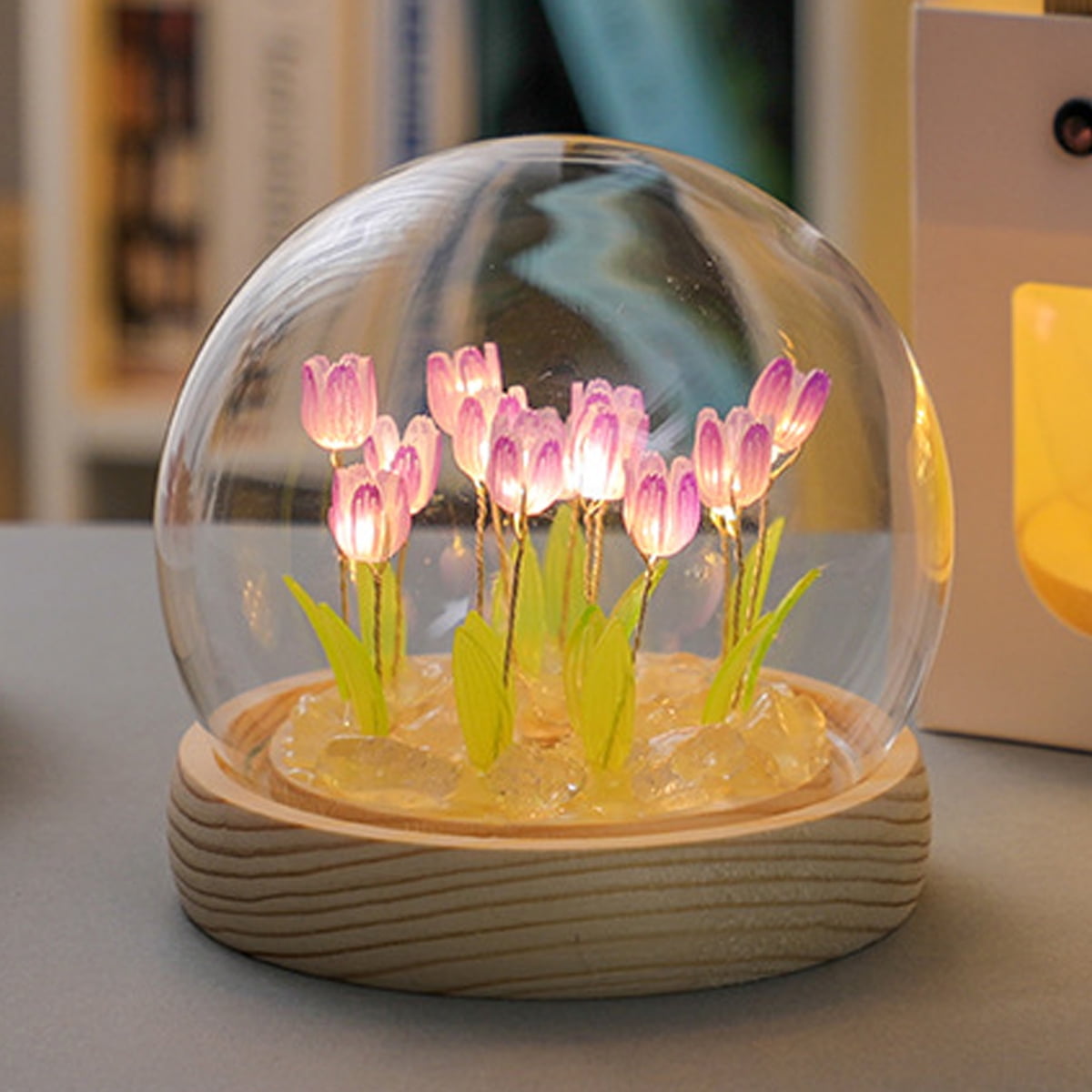 Tulip Night Light Battery Operated Tulip Flower Table Lamp Cute DIY Tulip LED Nightlight ...