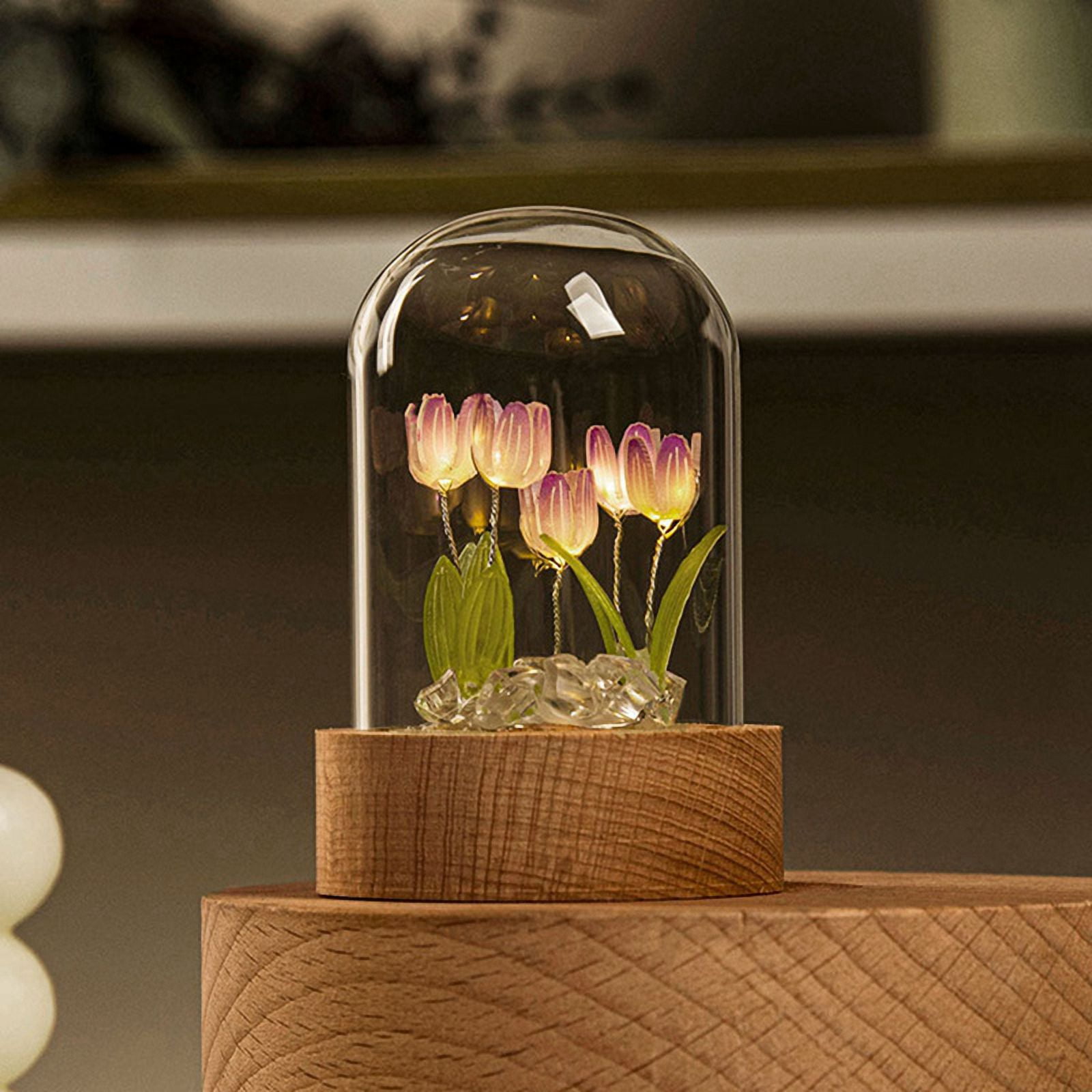 Tulip Night Light Handmade DIY Material Tulip Girl Living Room Night ...