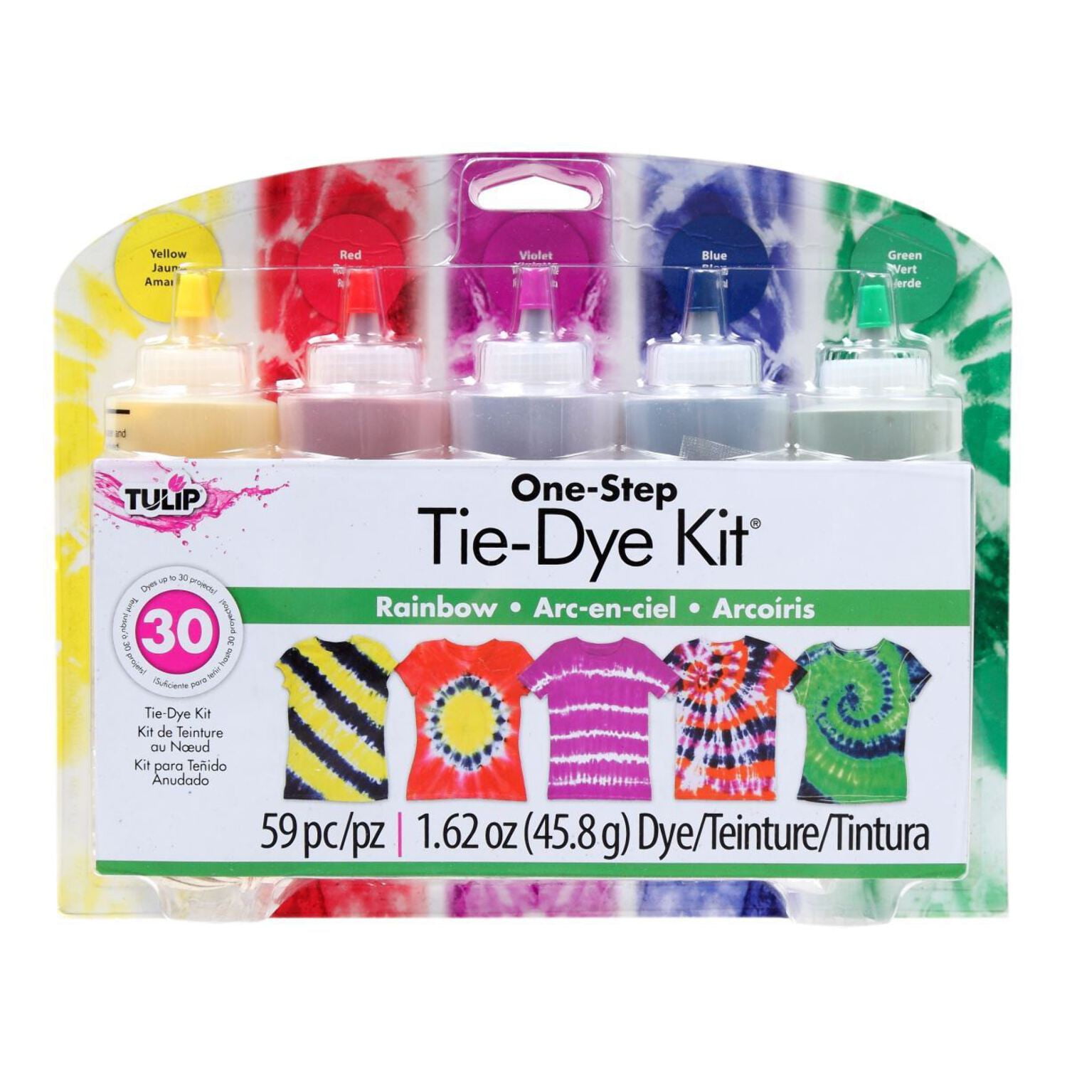 Tulip® One-Step 5-Color Rainbow Tie-Dye Kit®, Birthday, Basic Supplies ...