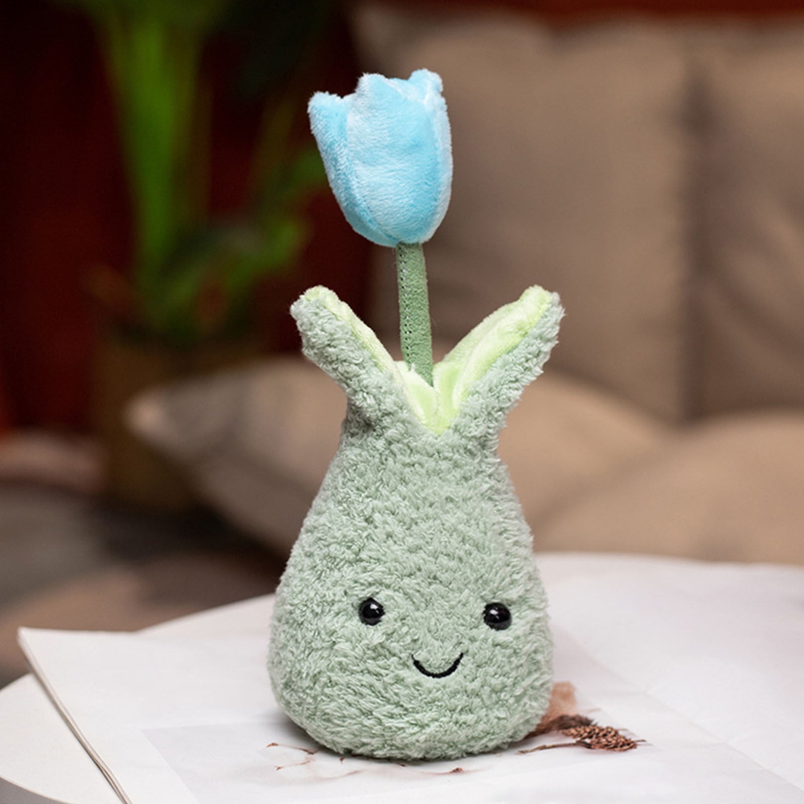 Tulip Plush Toy, 8" Flower Stuffed Plushie Decoration, Soft Fluffy Toy Plants, Gift for Mother ...