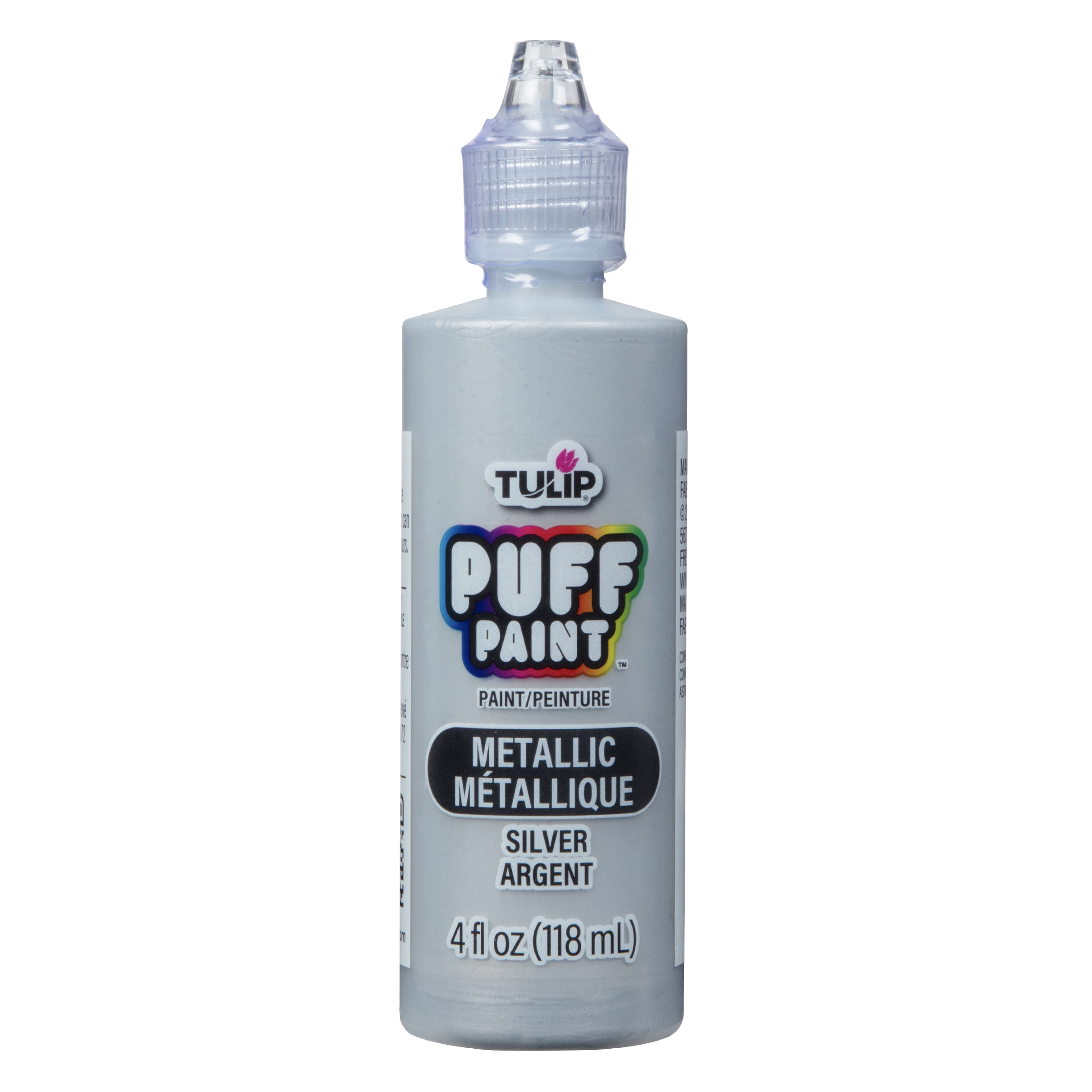 Tulip Metallic Silver Fabric Puff Paint 4 fl oz Liquid Gel for Fabric ...