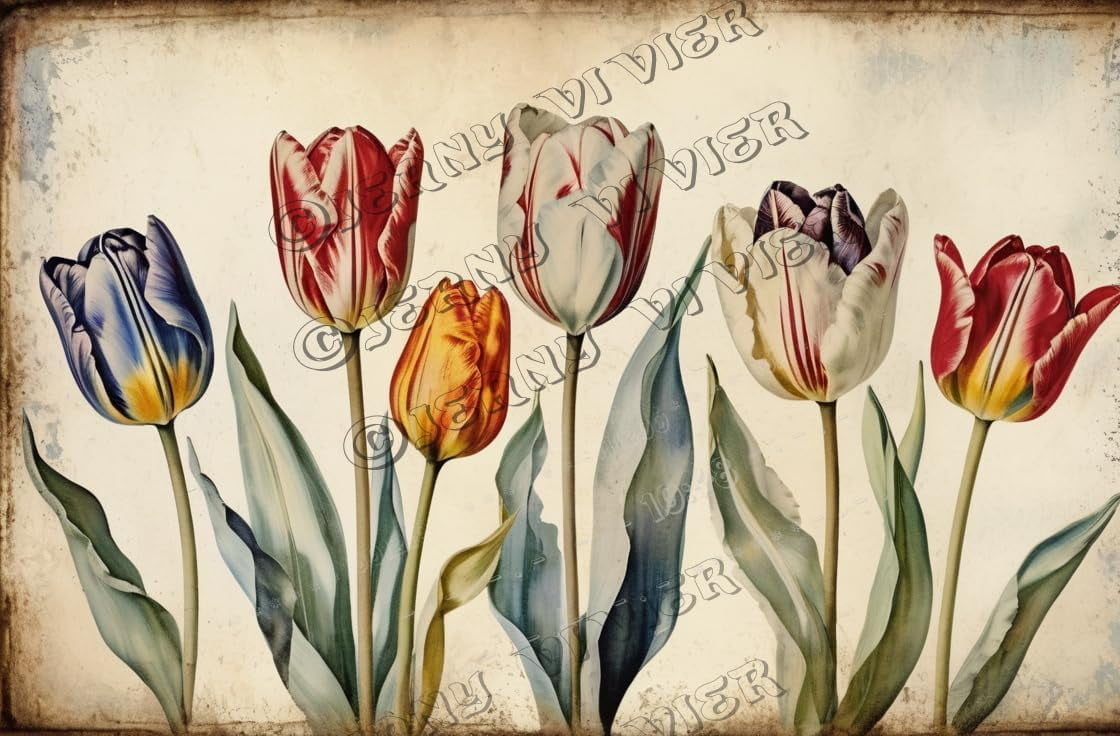 Tulip Retro Aluminum Sign 12"x16" Metal Sign Tulip Flower Wall Decor ...