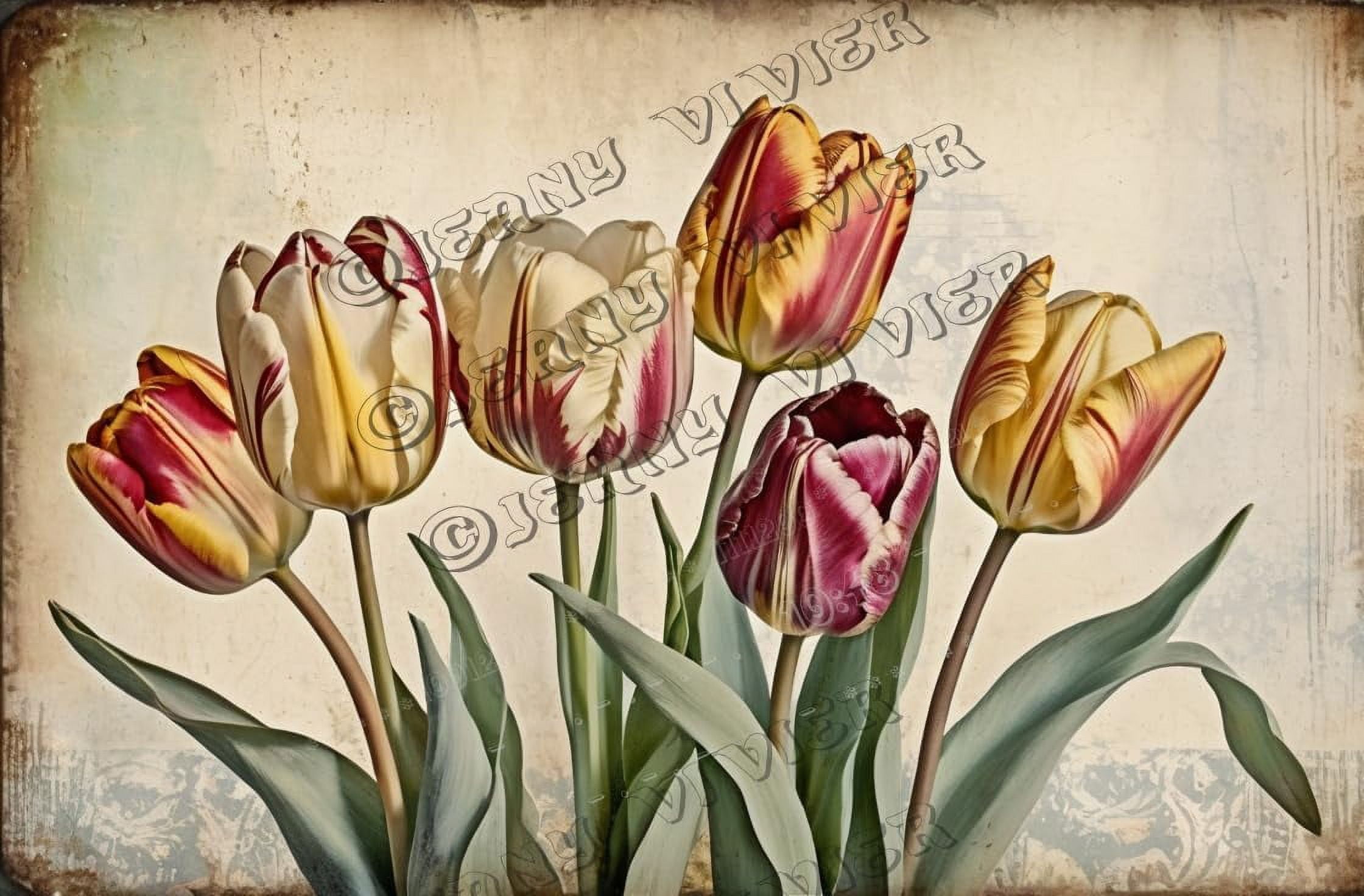 Tulip Retro Aluminum Sign 12"x16" Metal Sign Tulip Flower Wall Picture ...