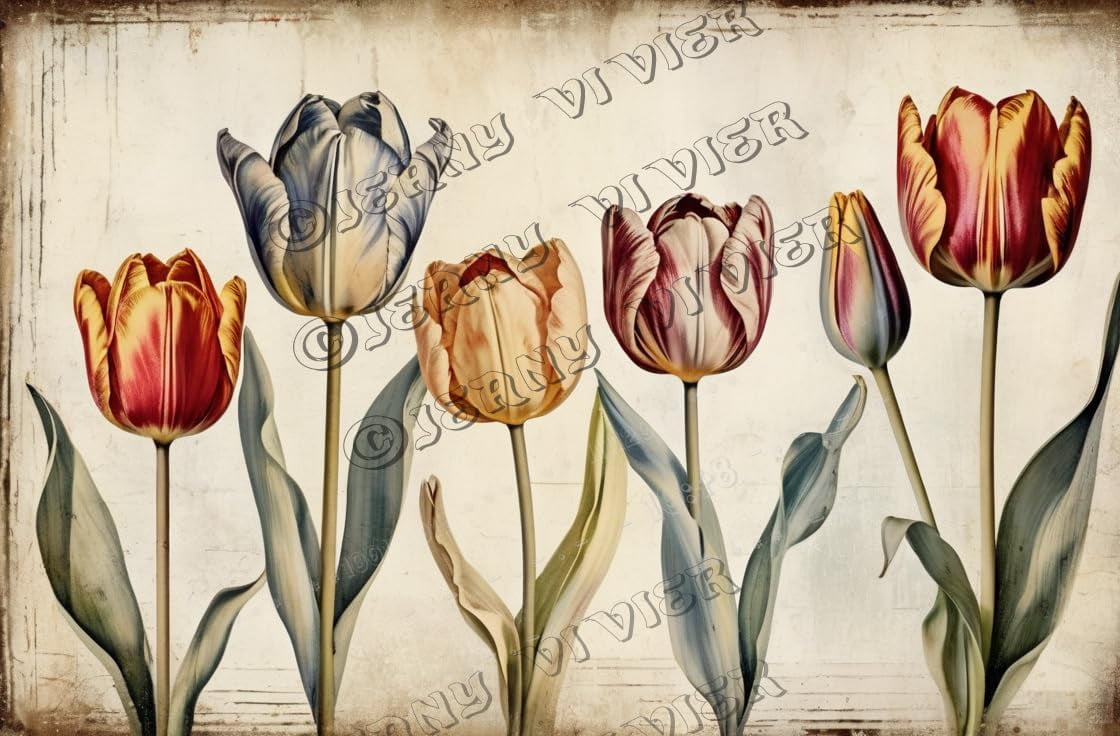 Tulip Retro Aluminum Sign 12"x8" Metal Sign Tulip Flower Wall Plaque ...