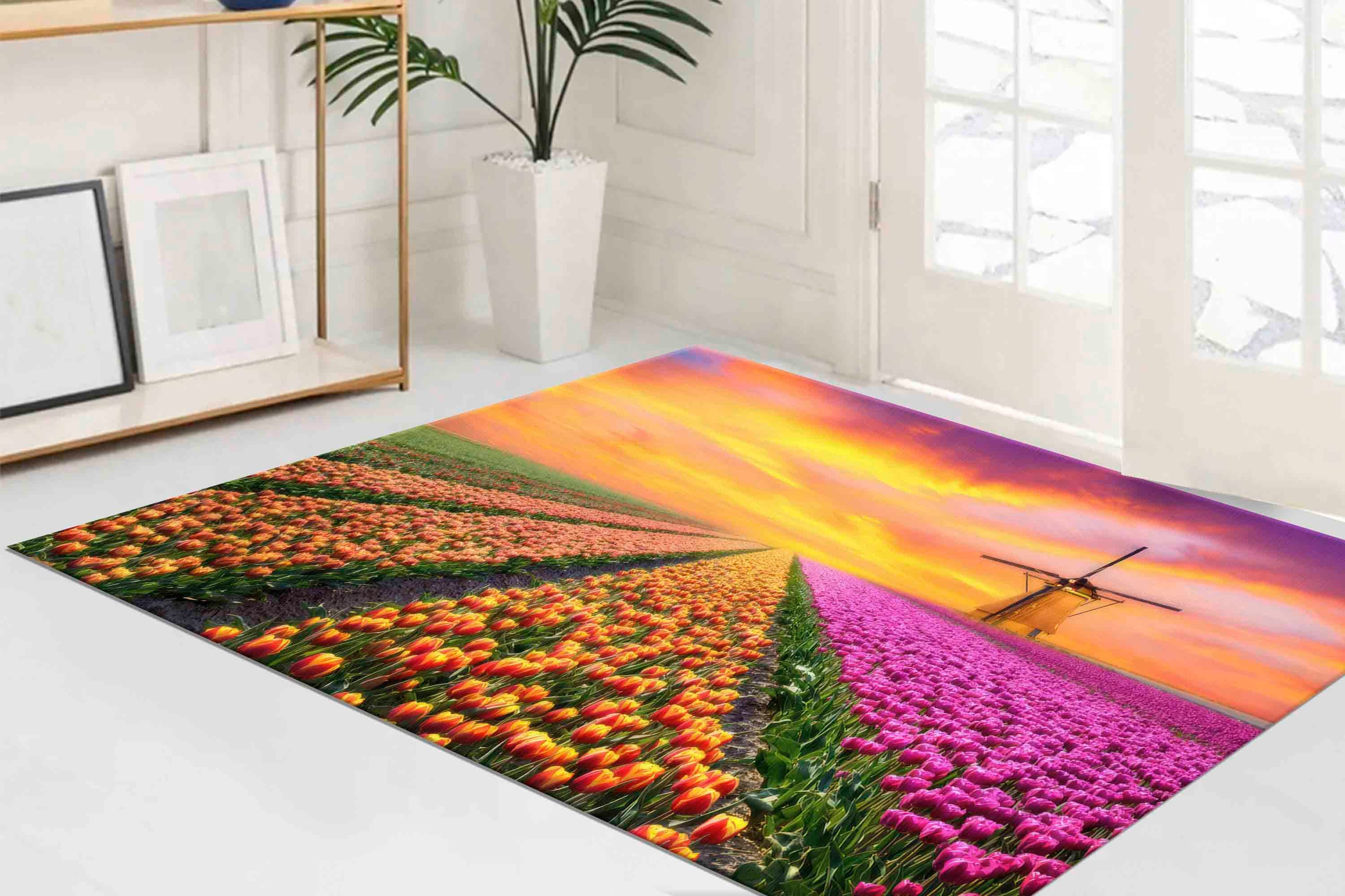 Tulip Rug, Sunrise Rug, Landscape Rugs, Office Rug, Front Door Rug ...