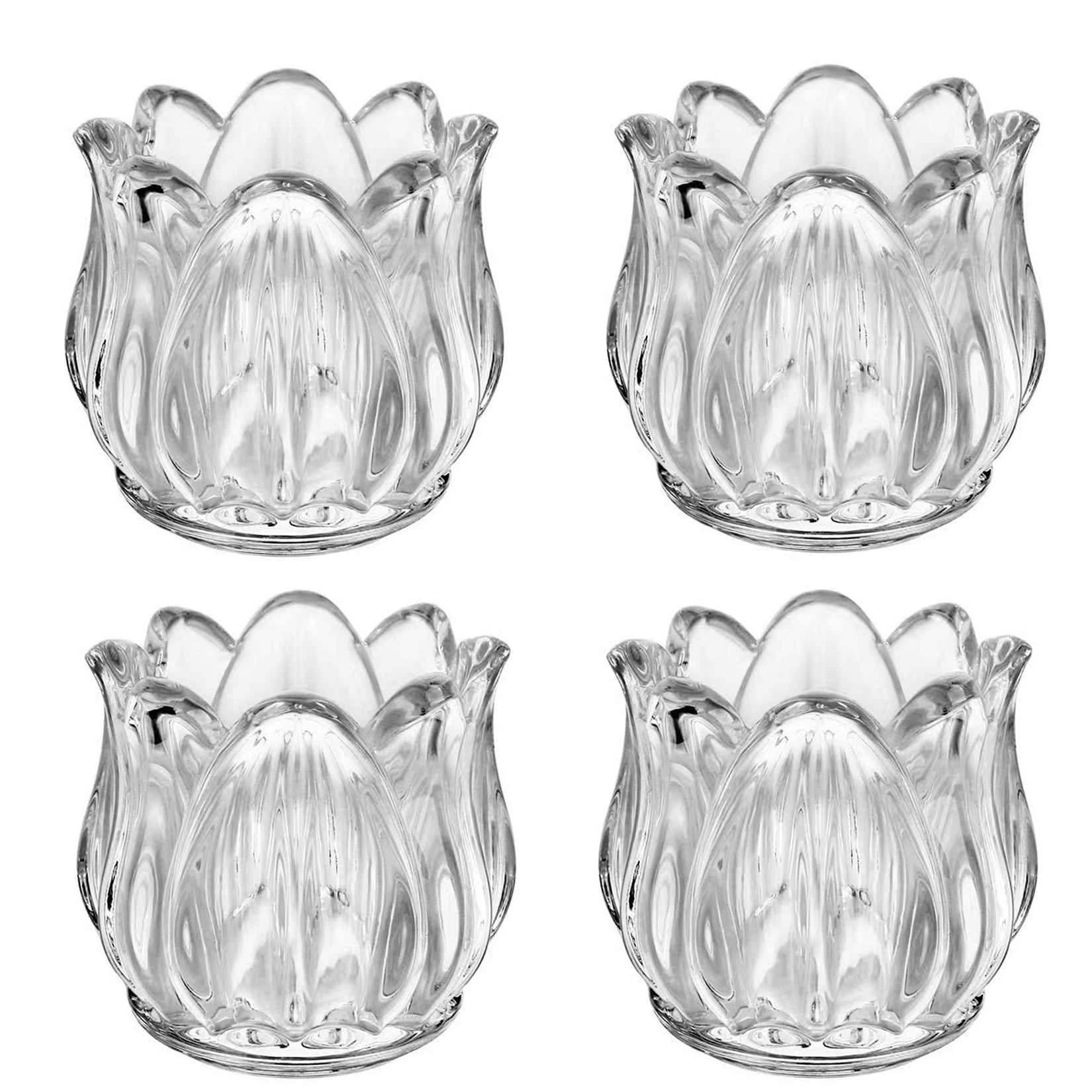 Tulip Shaped Glass Candle Holder Spring Flower Tealight Candle Holder ...