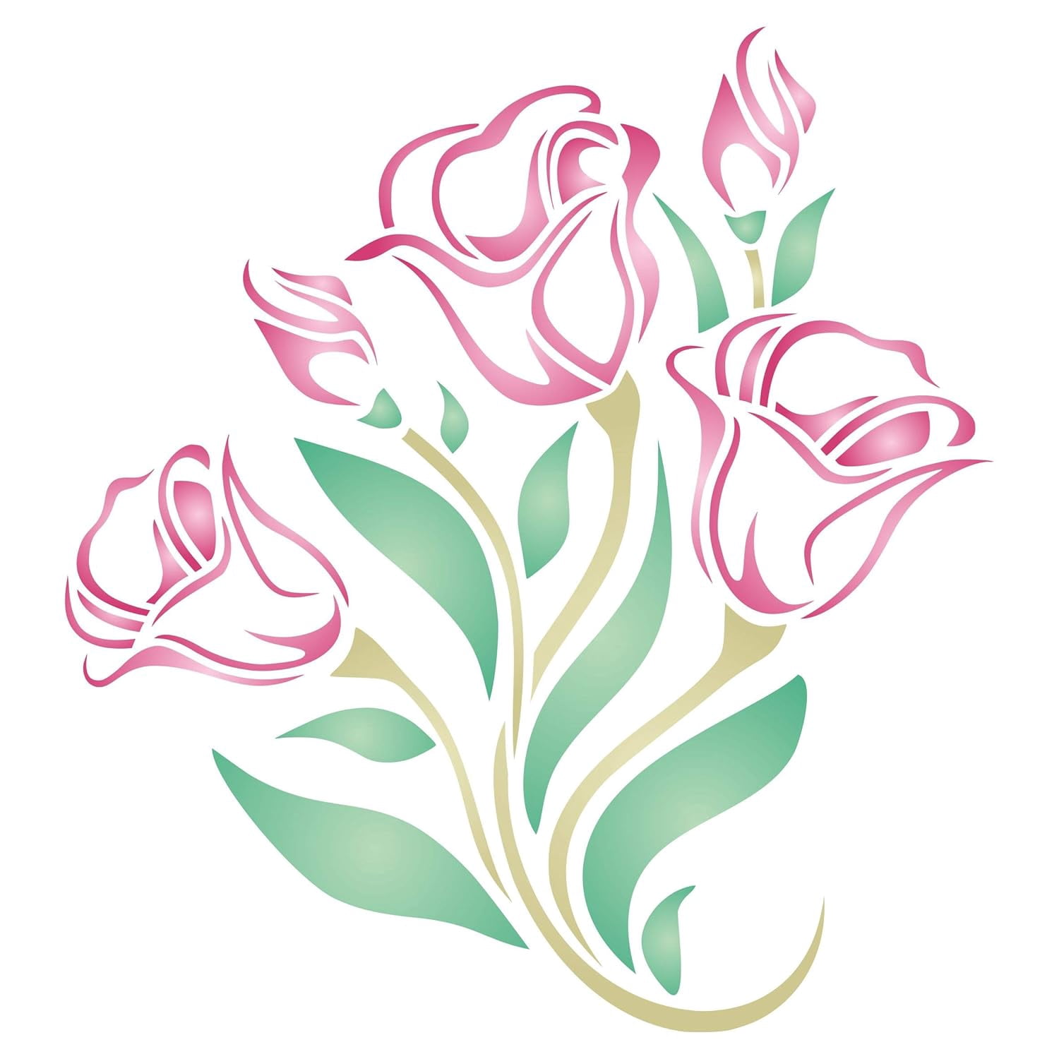 Tulip Stencil 65 x 65 inch S Spring Flower Floral Perennial Stencils ...