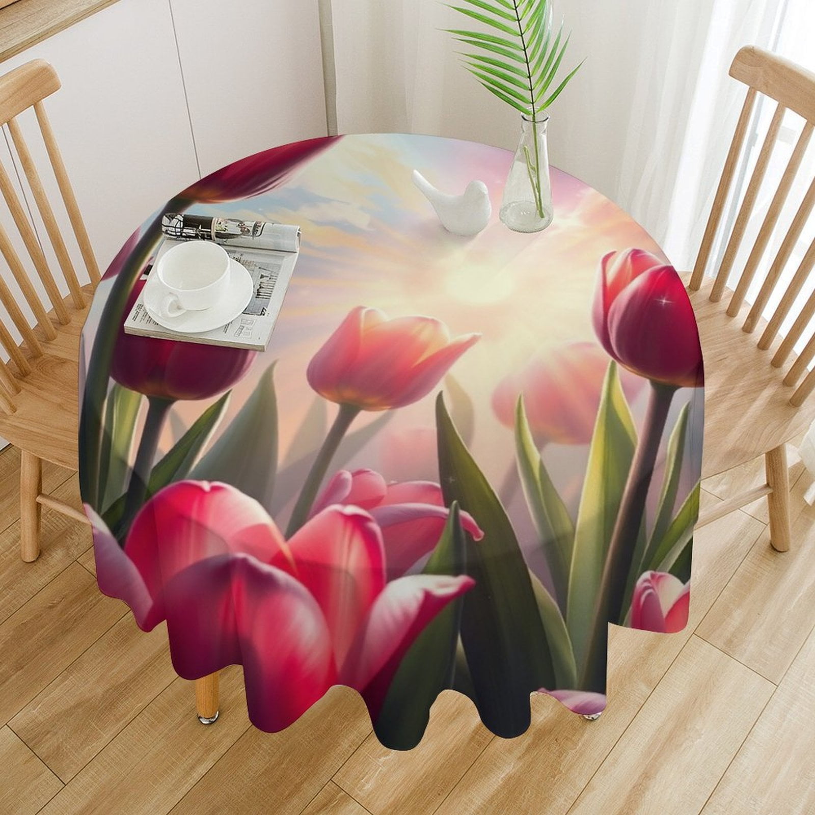 Tulip Table Cloth Round PVC Wedding Kitchen Dining Desk Table Cover ...