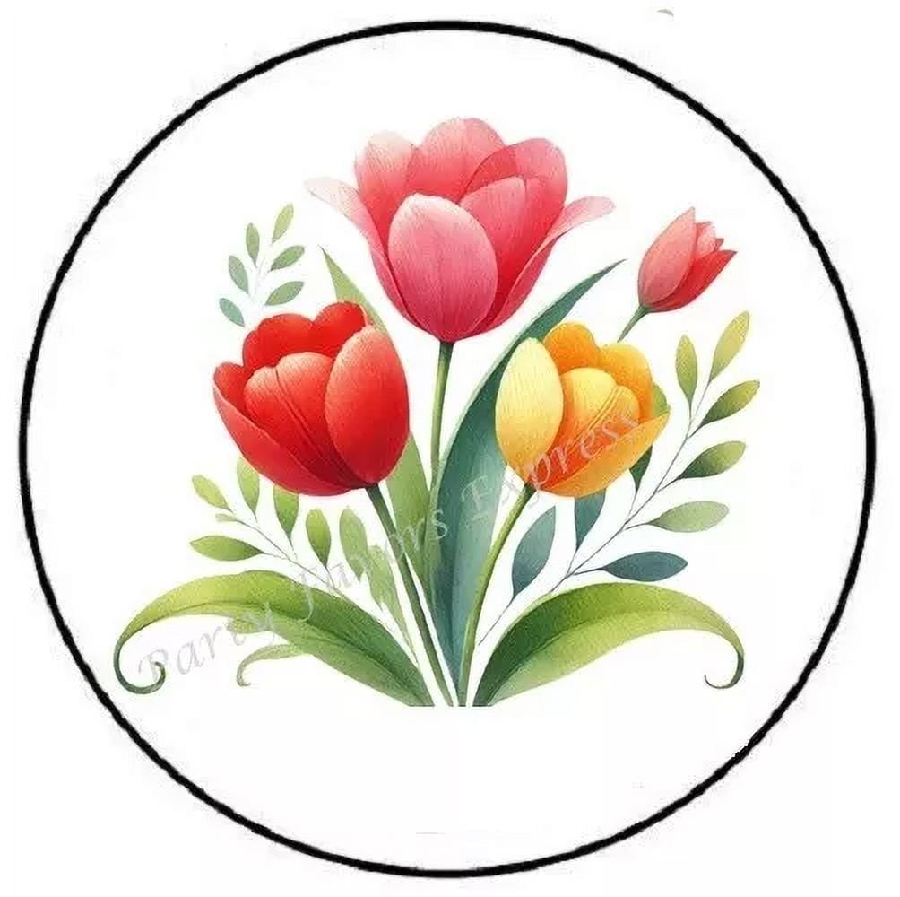 Tulip Trio Flowers Stickers Party Favors Phone Decal Water Bottle ...