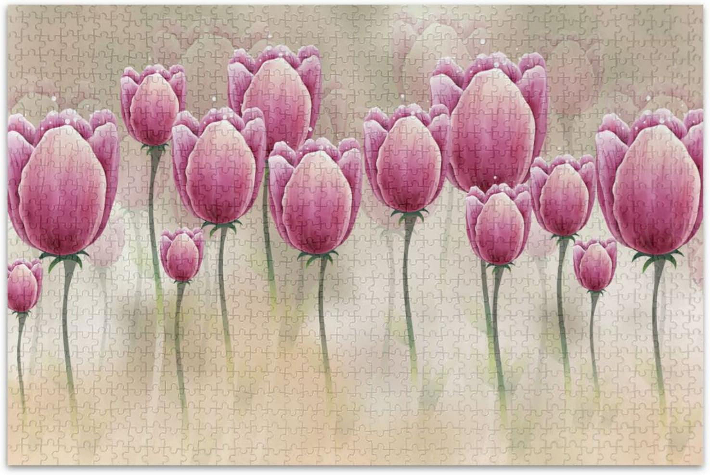 Tulip Watercolor 1000 Piece Jigsaw Puzzle, Wall Artwork Puzzle Games ...
