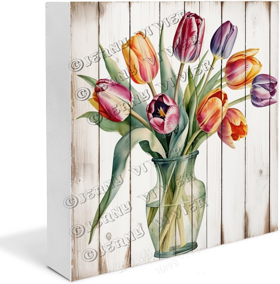 Tulip Wooden Box Sign Tulip Gifts Funny Flower Themed Decor Tulip Decor ...