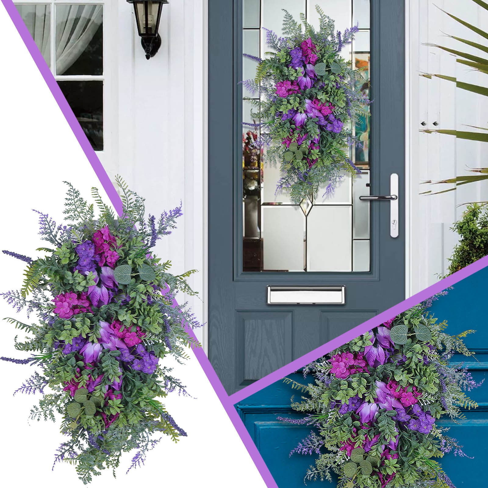 Tulip Wreaths for Front Door 18 Inch Spring Summer Wreath with Tulip ...