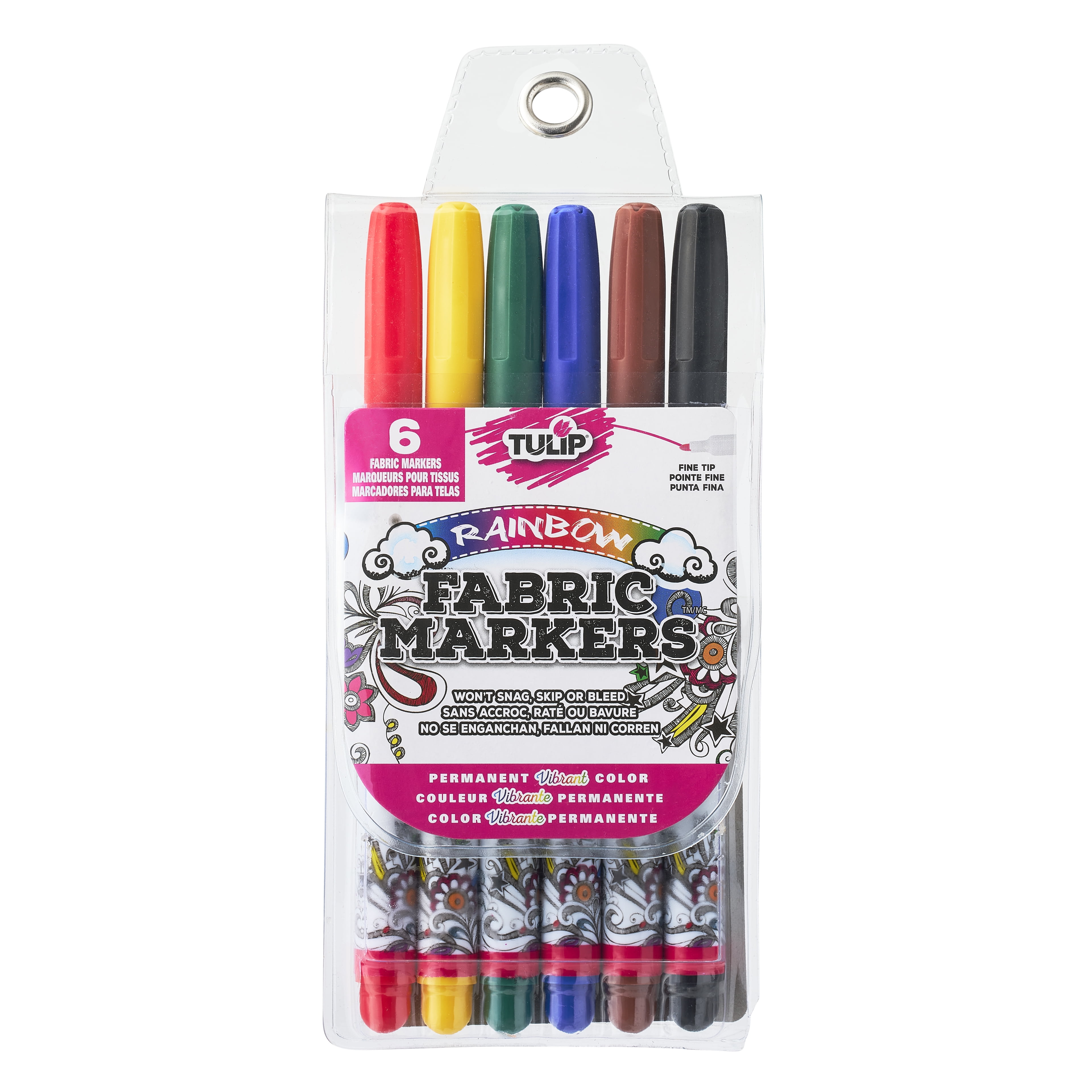 Tulip Writer Fabric Markers 6/Pkg-Primary - Walmart.com
