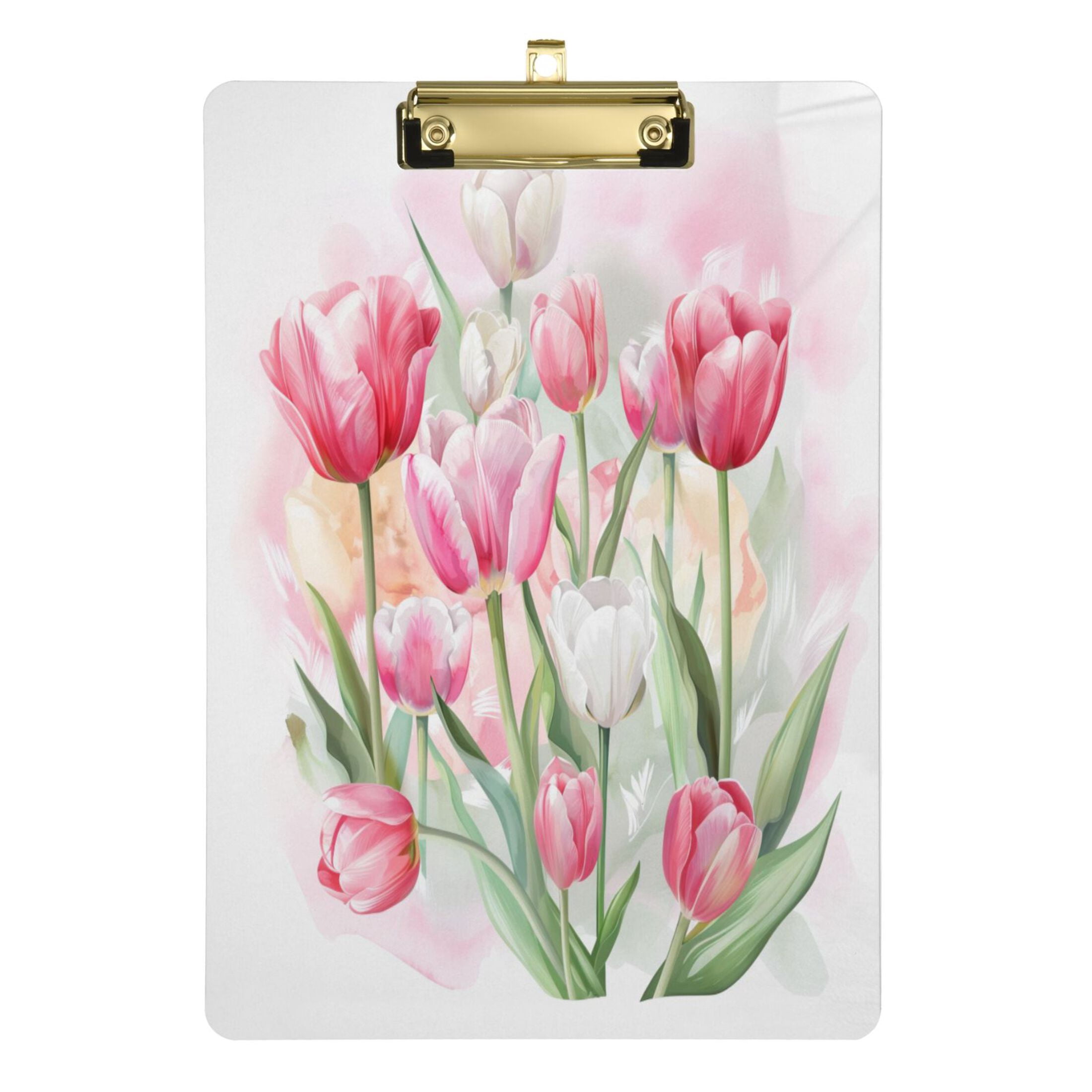 Tulip and Leaves Acrylic Clipboards A4 Standard Letter Size Clipboard ...