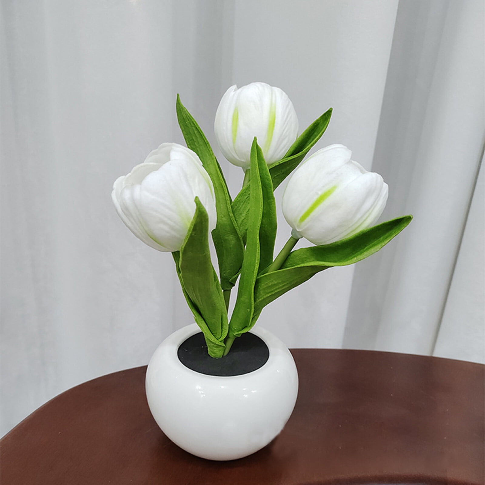Tulip lamp indoor decorative table lamp led simulation tulip flower pot ...