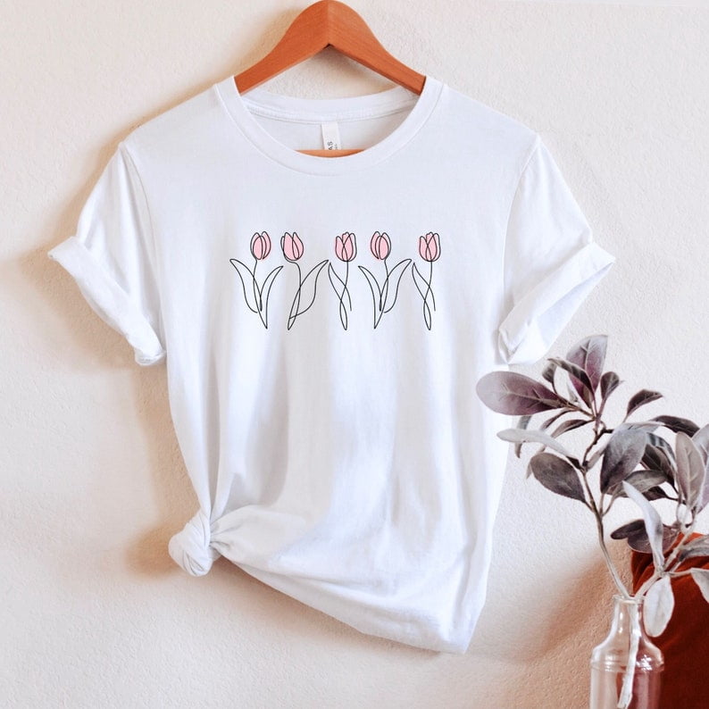 Tulip t Shirt, Botanical Flower Floral Gardening Tee, Tulip Gardens ...