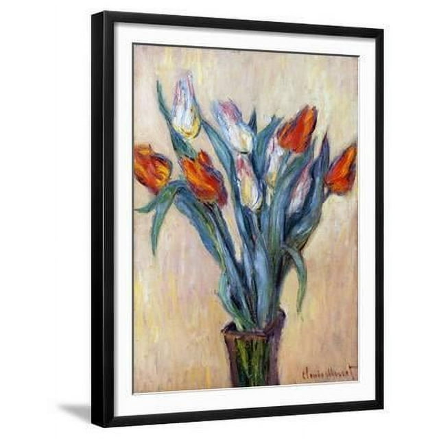 Tulips, 1885, Botanical Framed Art Print Wall Art by Claude Monet Sold ...