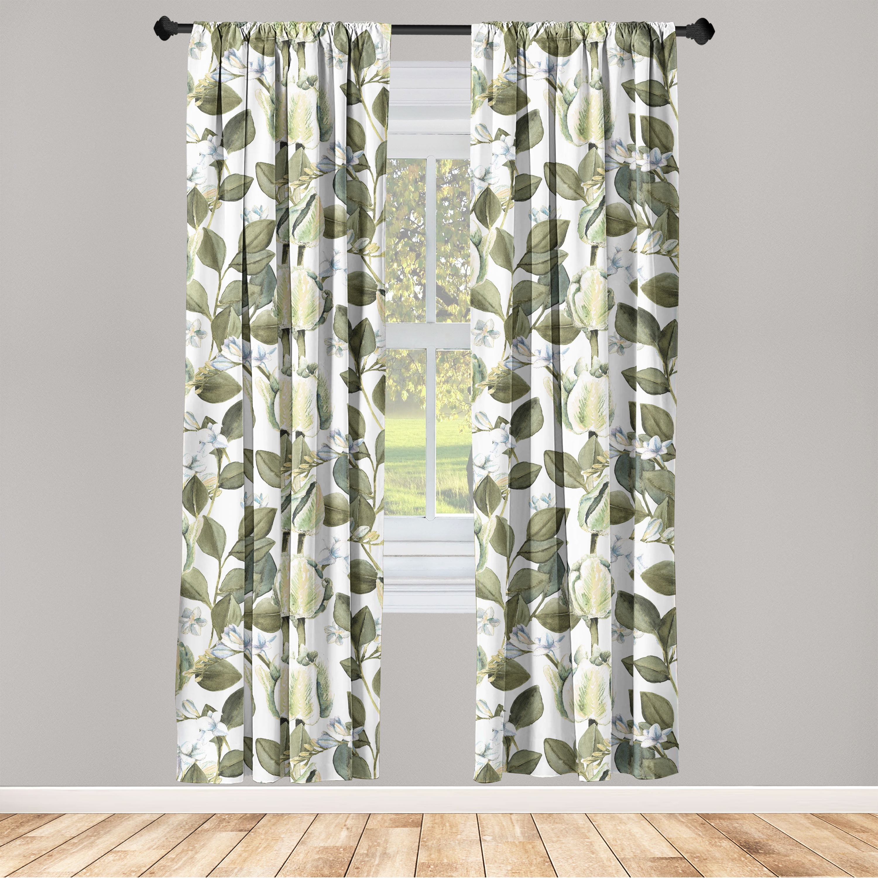 Tulips Art Window Curtains, Modern Design of Chill Blooming Flowers ...