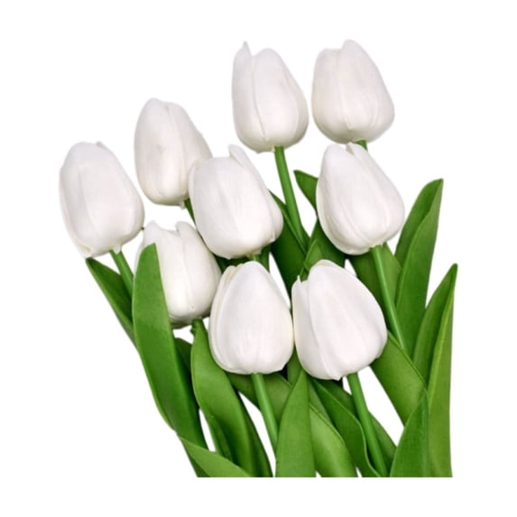 Tulips Artificial Flowers 1/9 Pcs Pink Fake Tulip Stems Real Touch PU ...