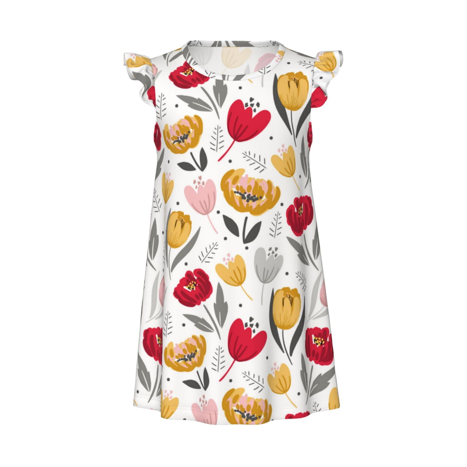 Tulips Flowers Red Yellow Girls Nightgowns, Pajamas for Girls, Soft ...