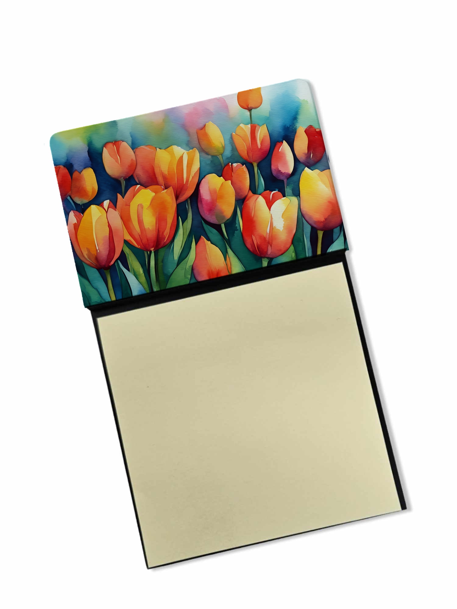 Tulips in Watercolor Sticky Note Holder 3.25 in x 5.25 in - Walmart.com
