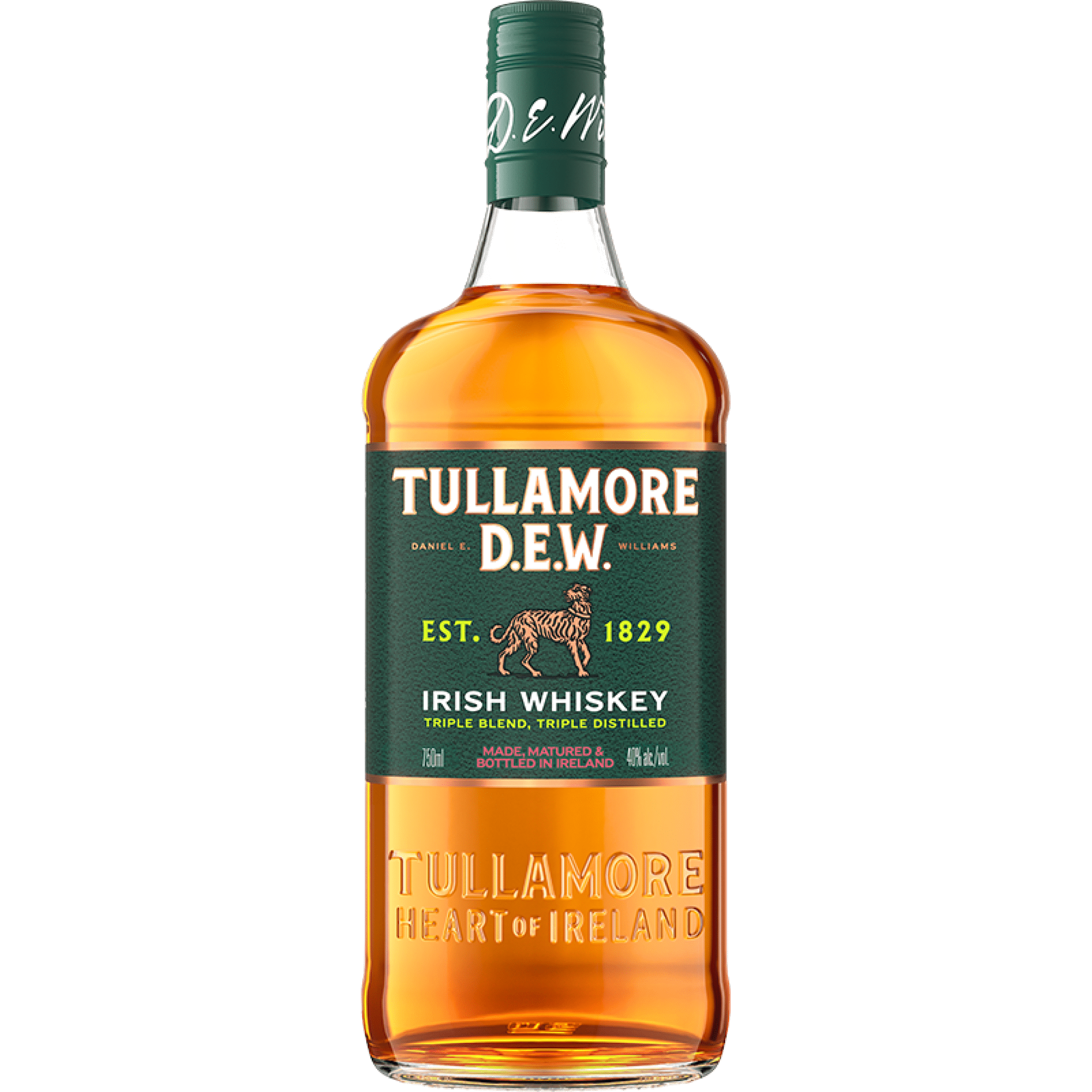 Tullamore D.E.W. Original Irish Whiskey, 750ml Glass Bottle, 40% ABV 80 ...