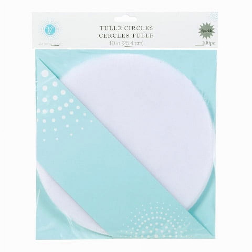 Tulle Circles - White Sparkle - 10 inches - 100 pieces - Walmart.com