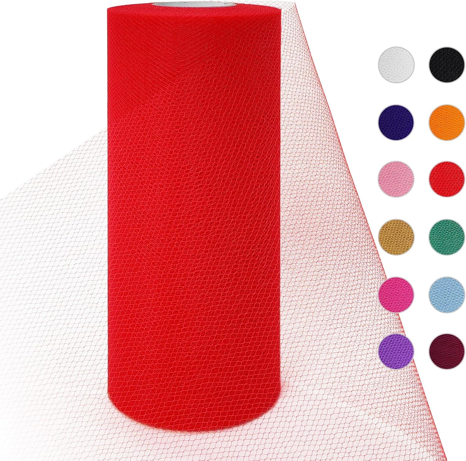 Tulle Fabric 6 Inch 25 Yards Sheer Tulle Netting Spool Tulle Ribbon for ...