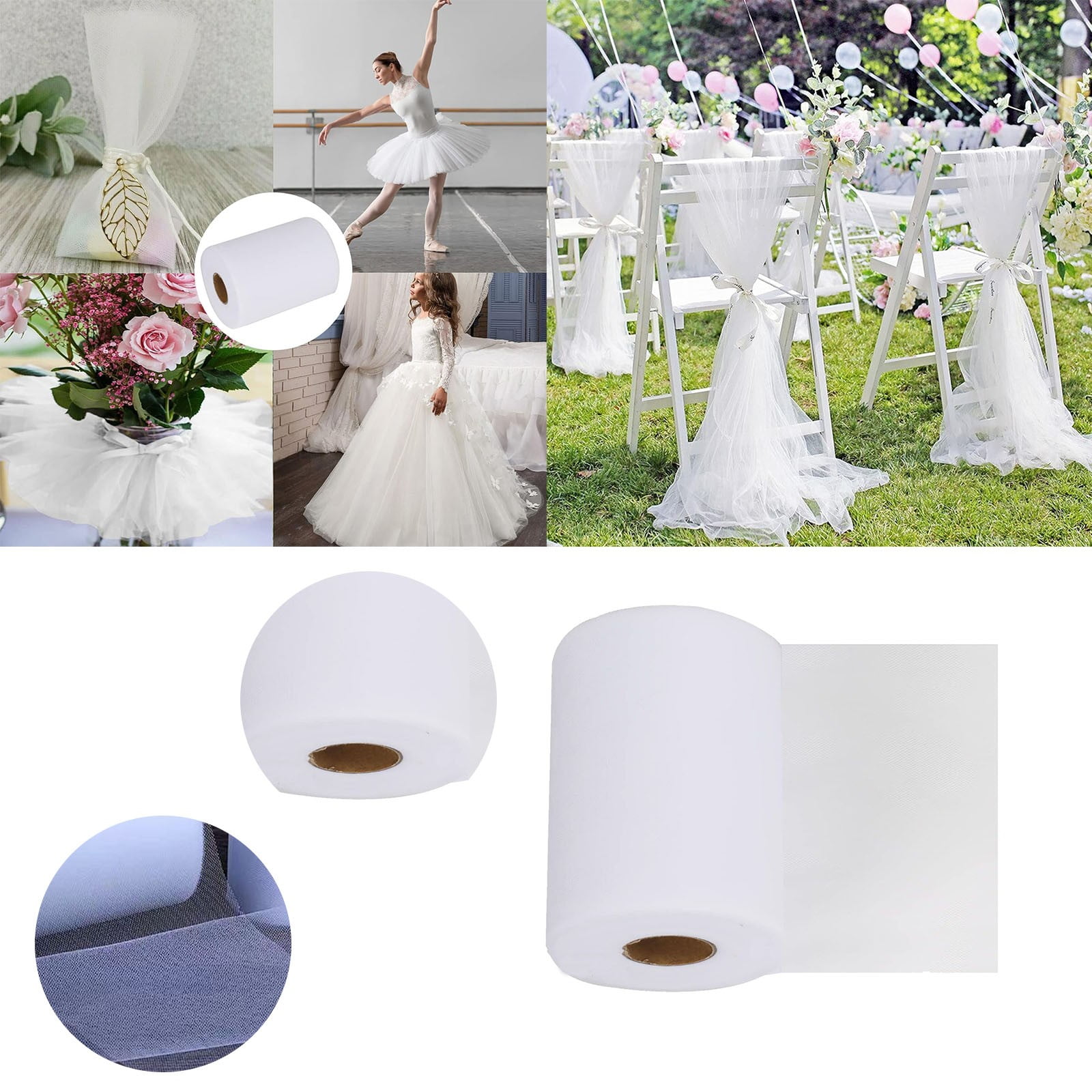 Tulle Fabric Roll,5.7 Inch by 14 Yards Sheer Fabric Netting Matte Mesh ...