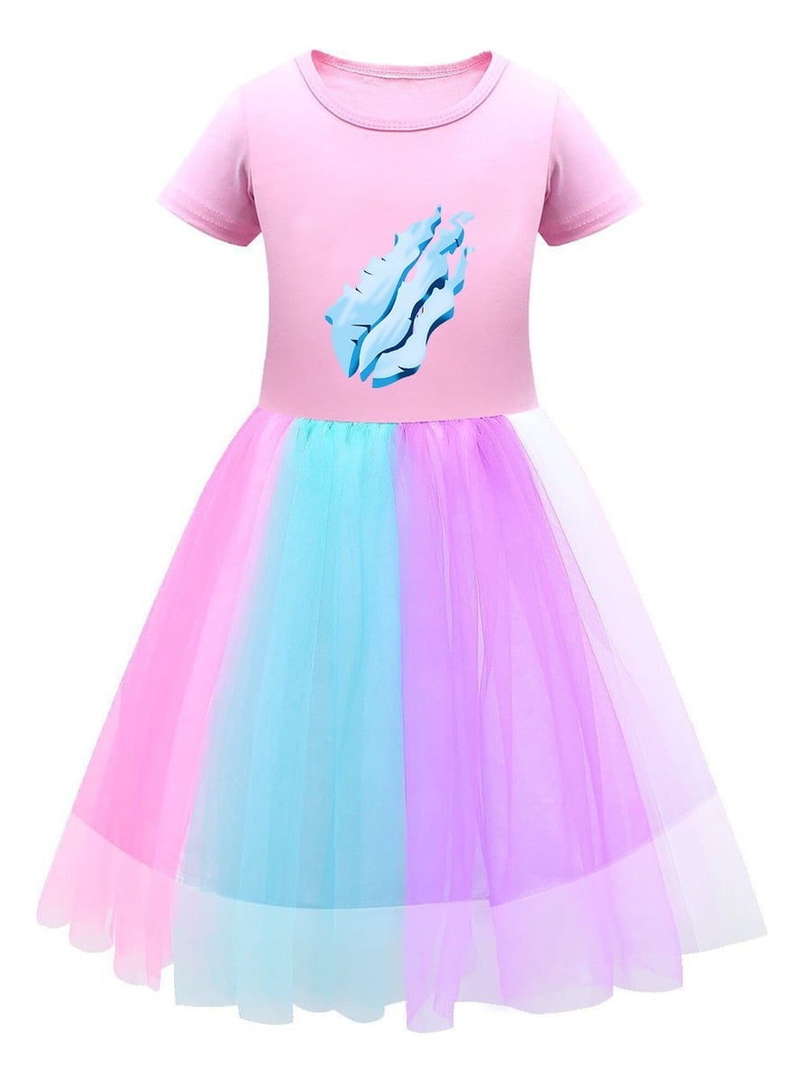 Tulle Flame Dress for Girls – Preston Playz Rainbow Skirt Style – Short ...