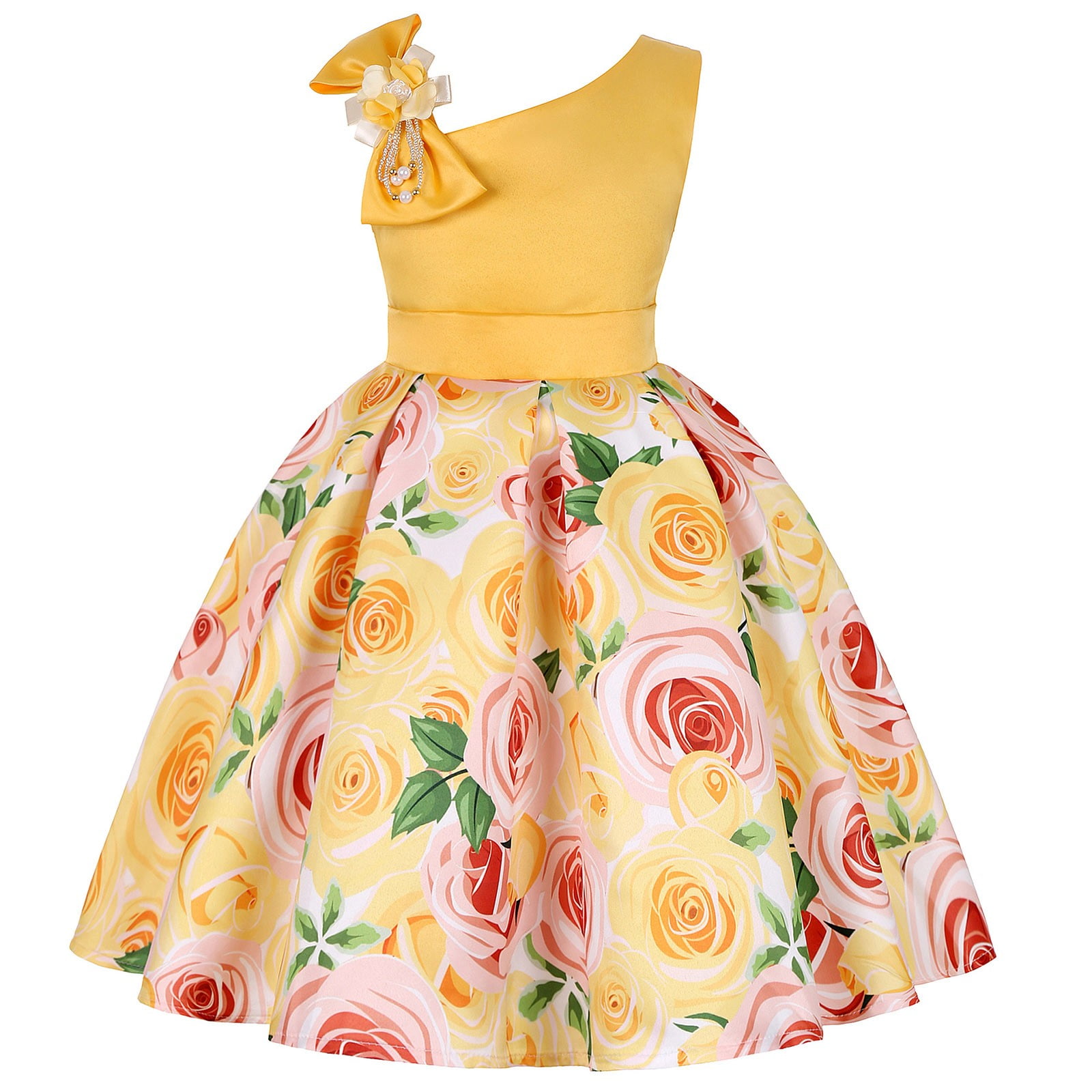 Tulle Floral Print Prom Dress Long Ball Gown Tiered Formal Dress ...
