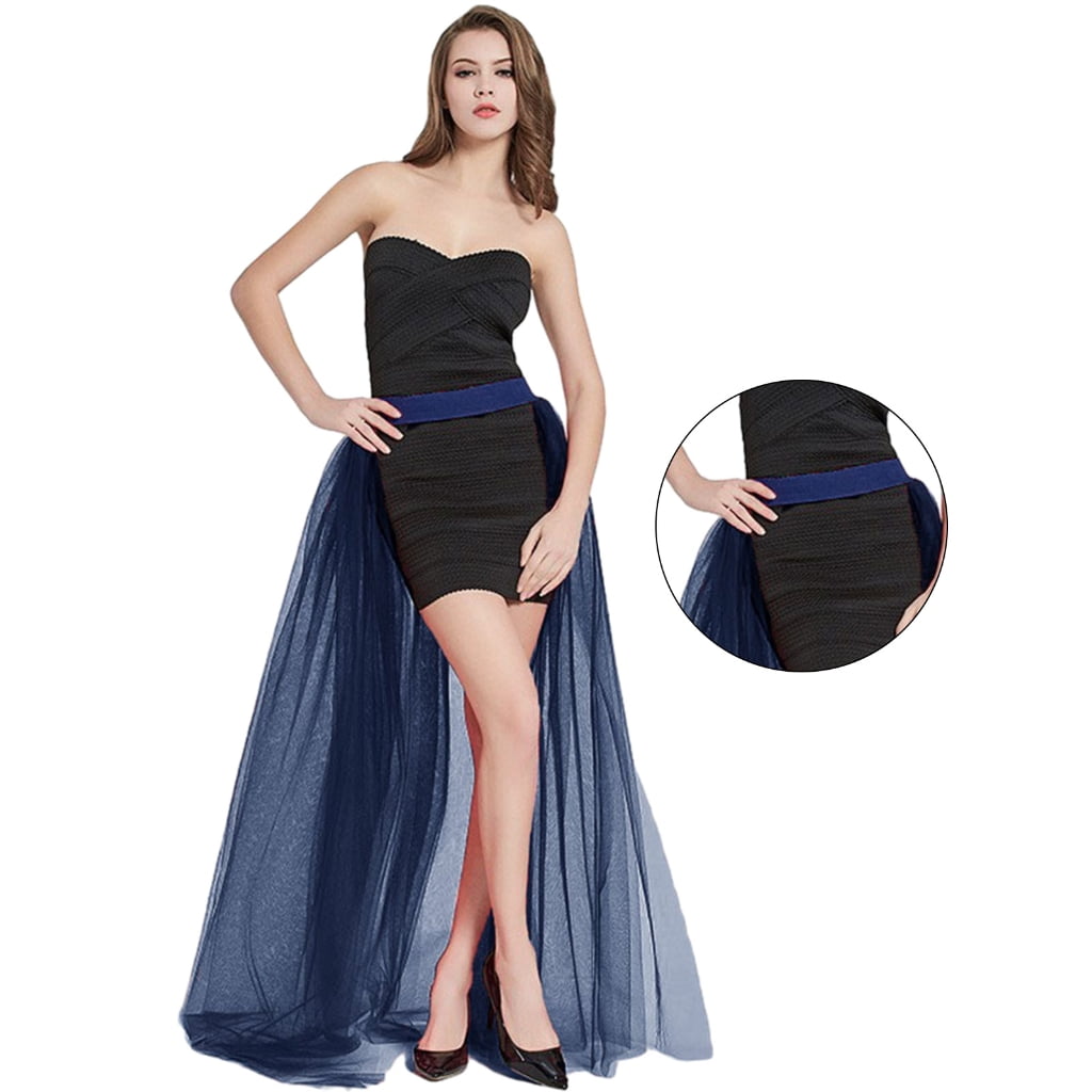 Tulle Overskirt Train Mesh Layered Overlay Long Tutu Skirts Wedding ...