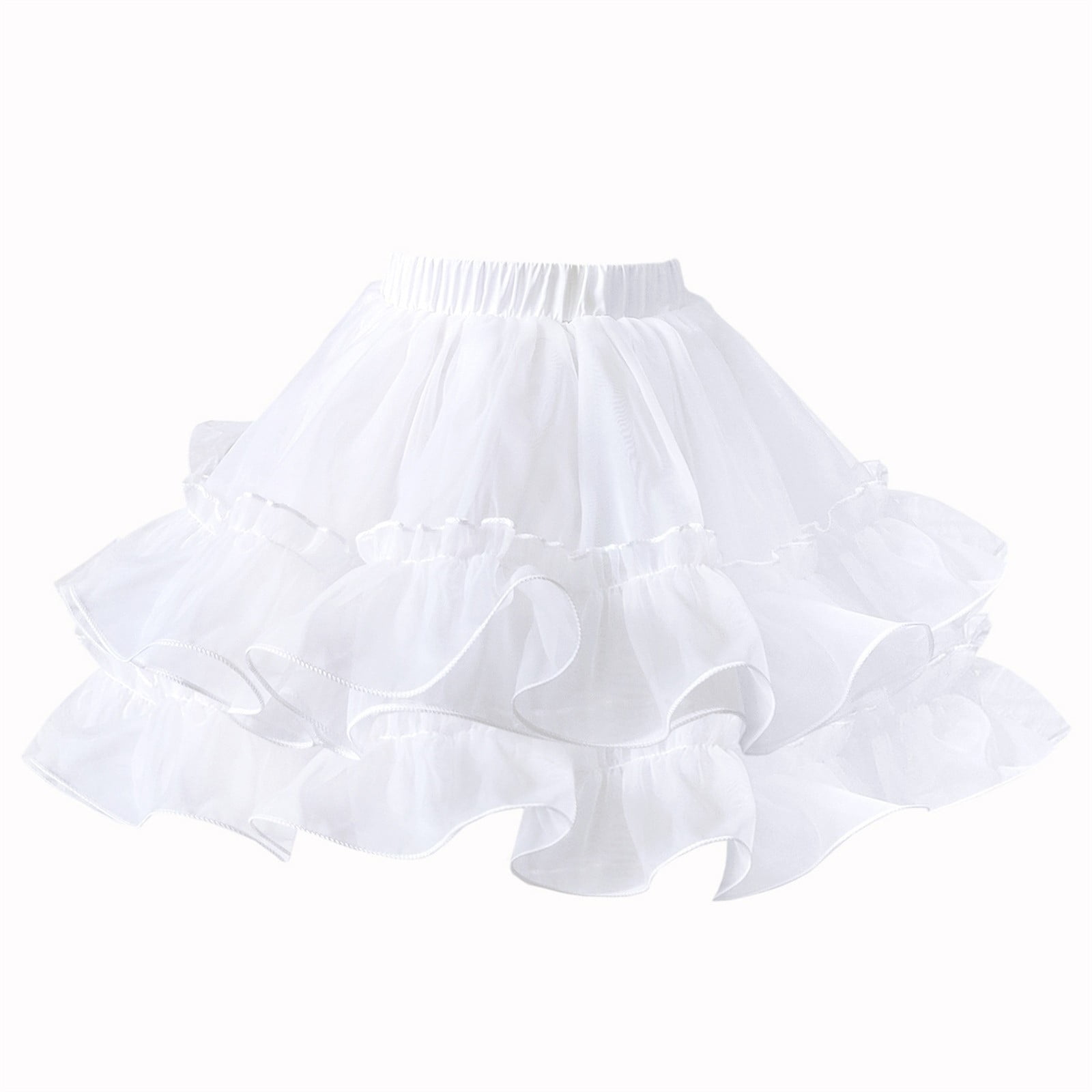 Tulle Petticoat Skirts for Girls Layered Puffy White Crinoline ...