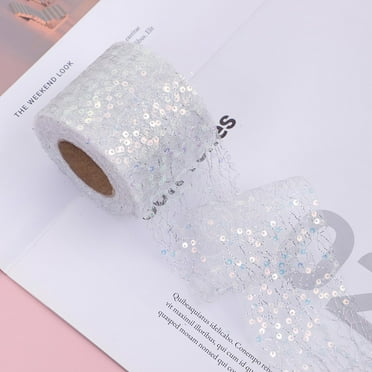1 Roll Floral Voile Ribbon Bowknot DIY Embroidered Sequin Webbing ...