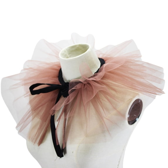 Tulle Ruffled Neck Collar Clown Mesh Choker Ruffle Collar Medieval ...