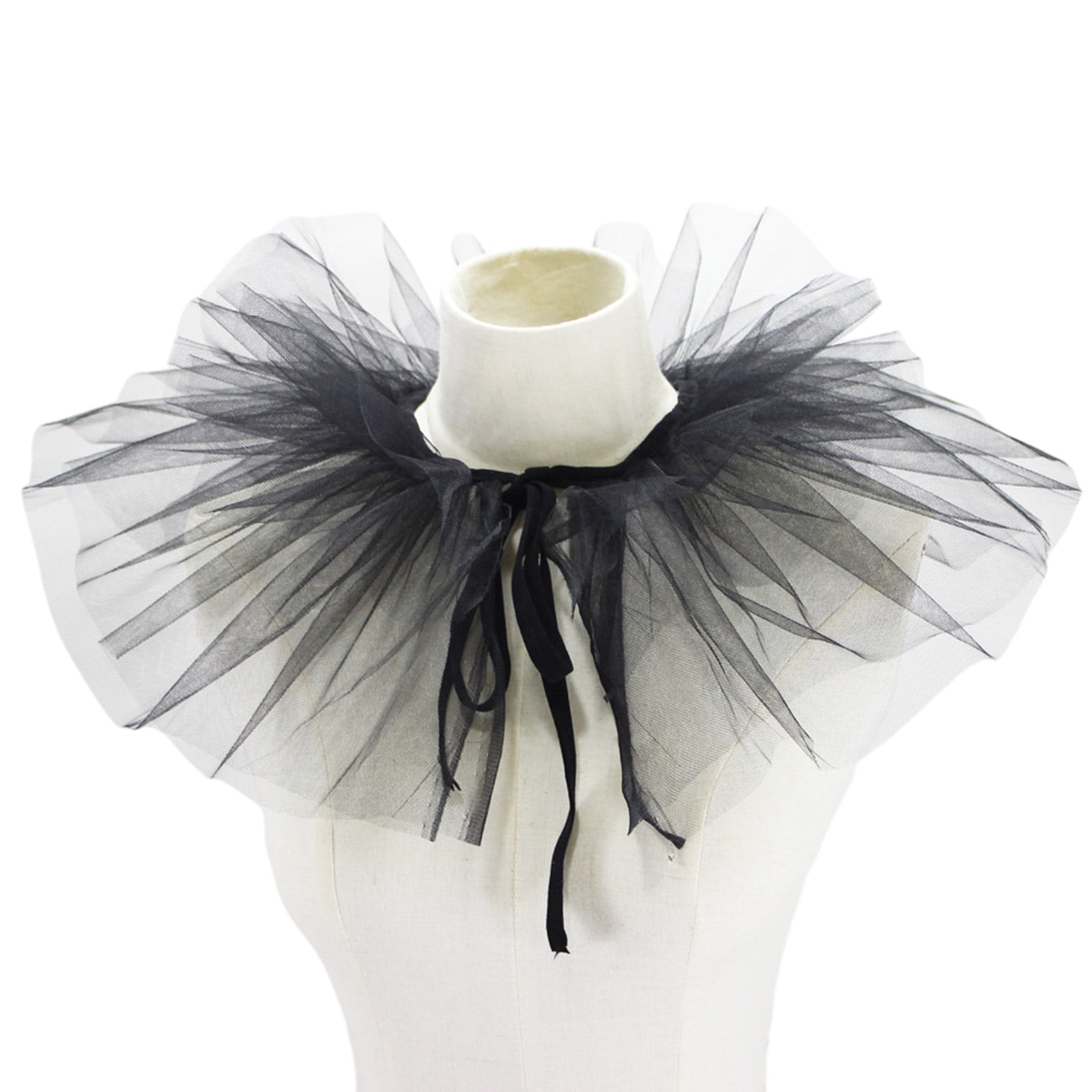 Tulle Ruffled Neck Collar Clown Mesh Choker Ruffle Collar Medieval ...