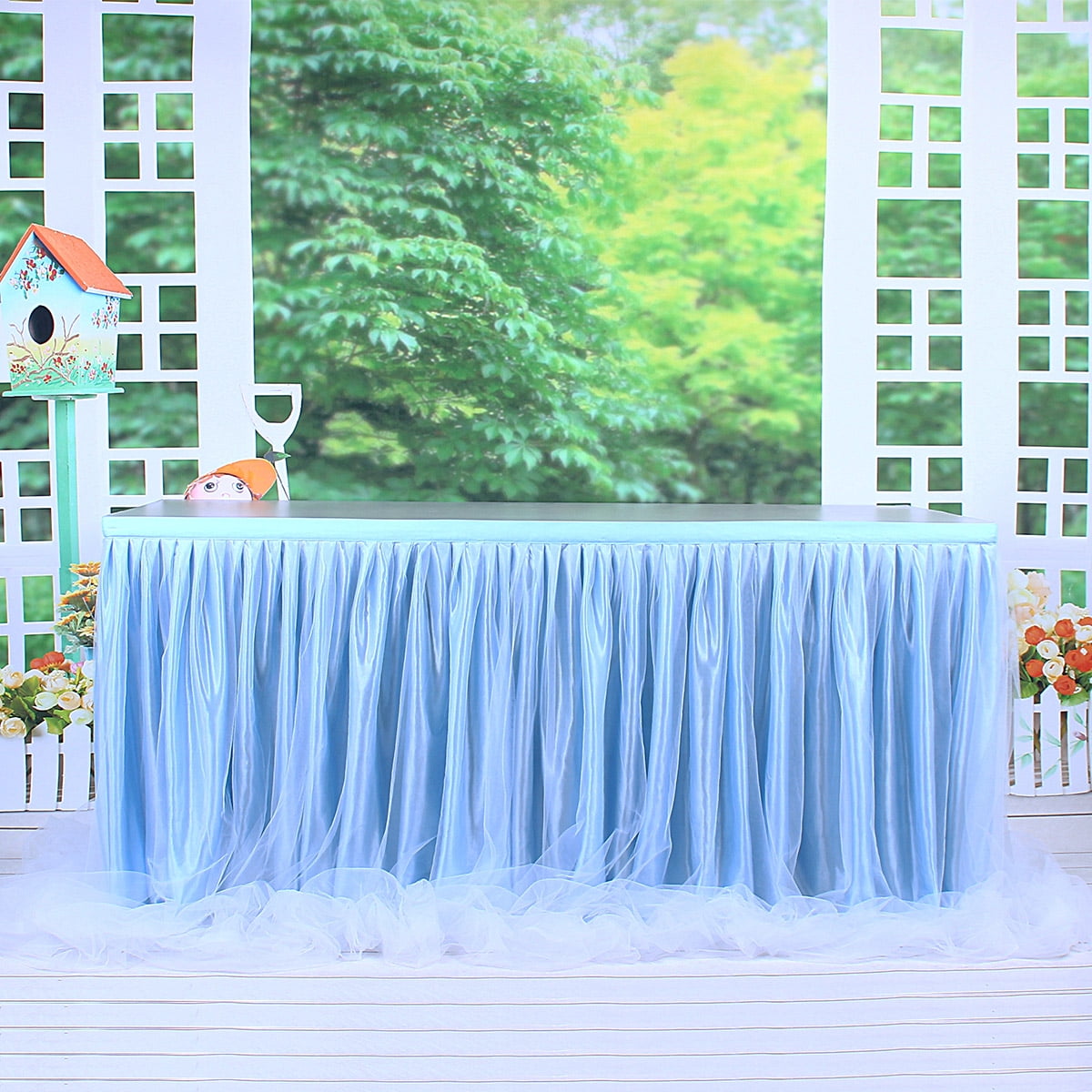 Cozii Tulle 6 x 2.5 ft Tight Fit Washable and Wrinkle Resistant, Blue ...