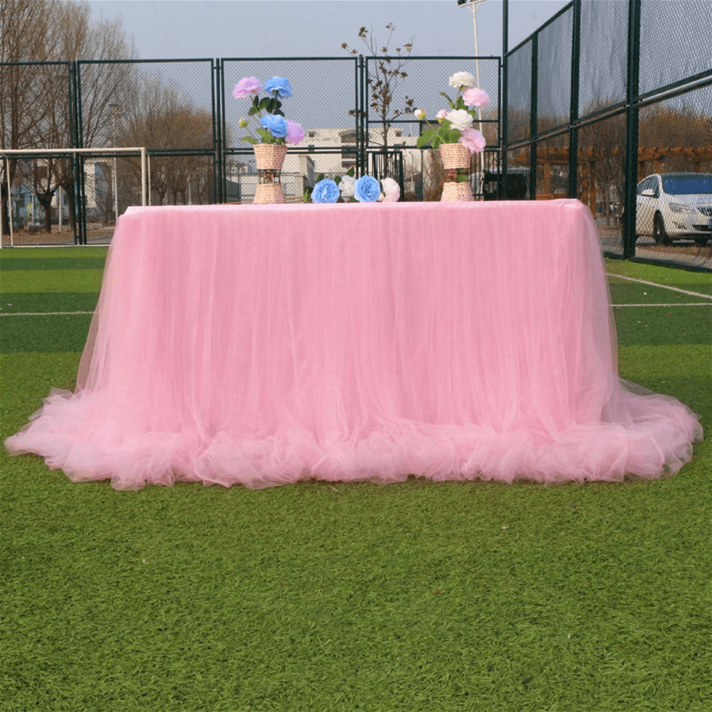 Tulle Table Skirt, Table Clothes for 6*2.5 Foot Rectangle Tables, Tight ...