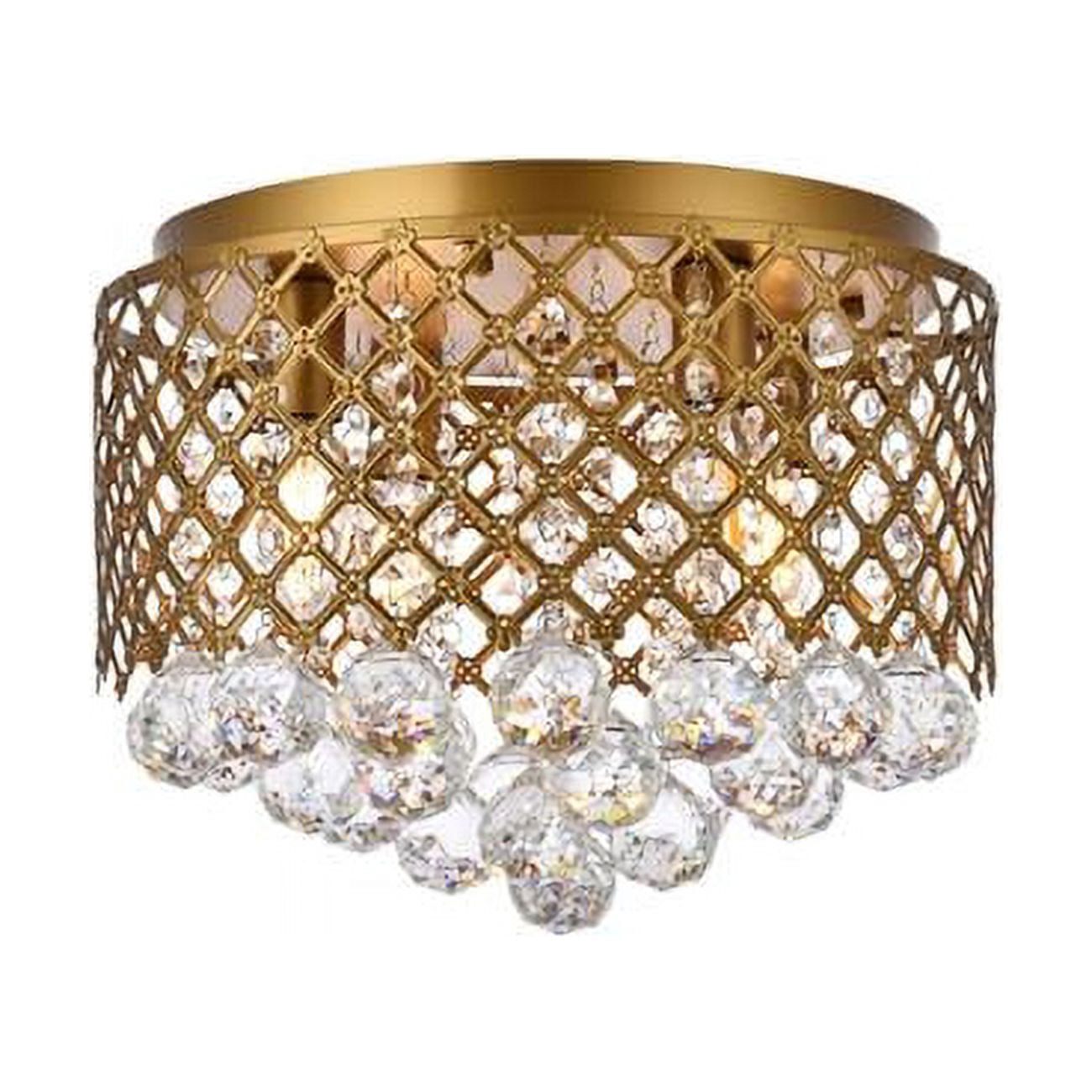 Tully 4 Lights Flush Mount, Brass & Clear - Walmart.com
