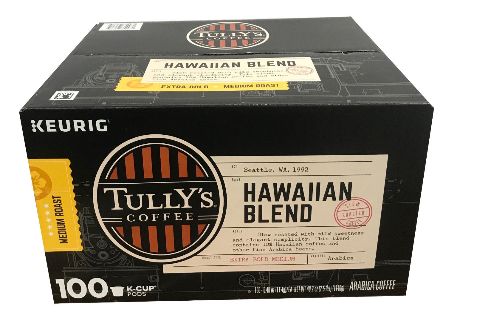 Tully's Extra Bold French Roast Dark Coffee, 100 Keurig K-Cup Pods ...