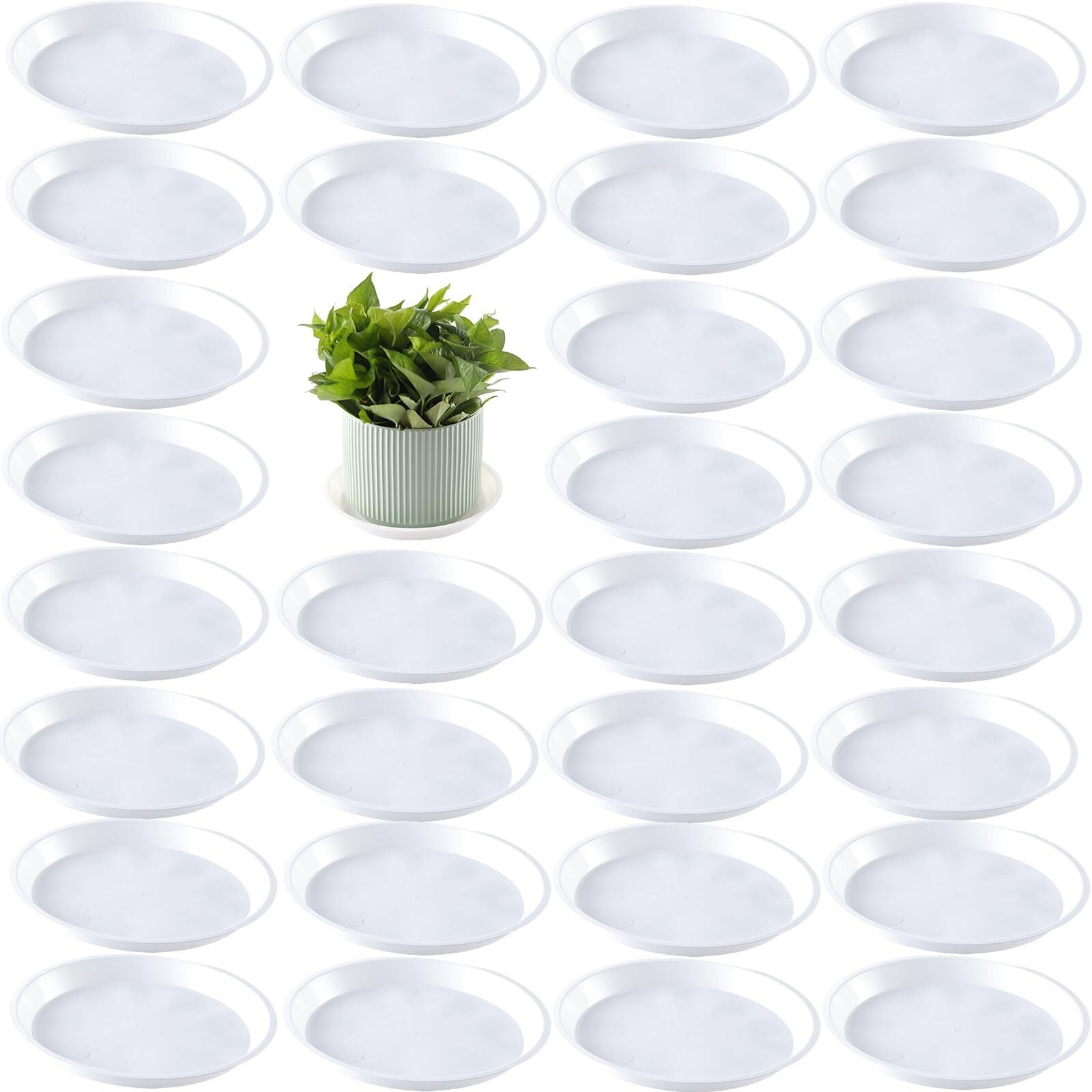 Tulpeed 30 Pack Plant Saucer 10 Inches Plant Trays for Pots Plastic ...