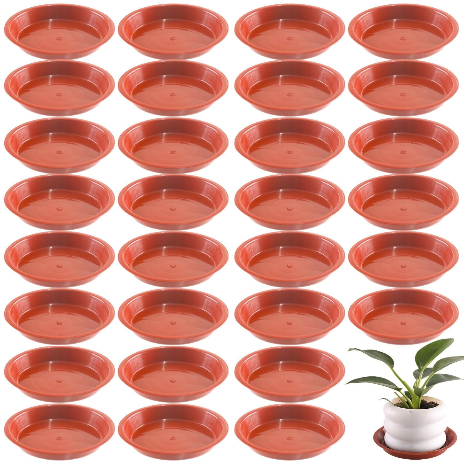 Tulpeed 30 Pack Plant Saucer 10 Inches Plant Trays for Pots Plastic ...