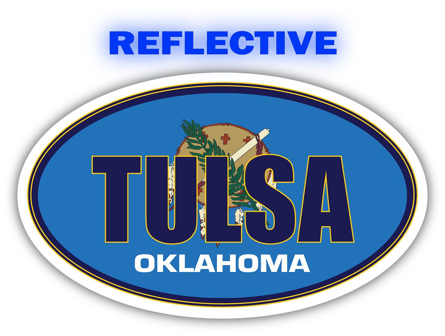 Tulsa City Oklahoma State Flag | OK Flag Tulsa County Oval State Colors ...