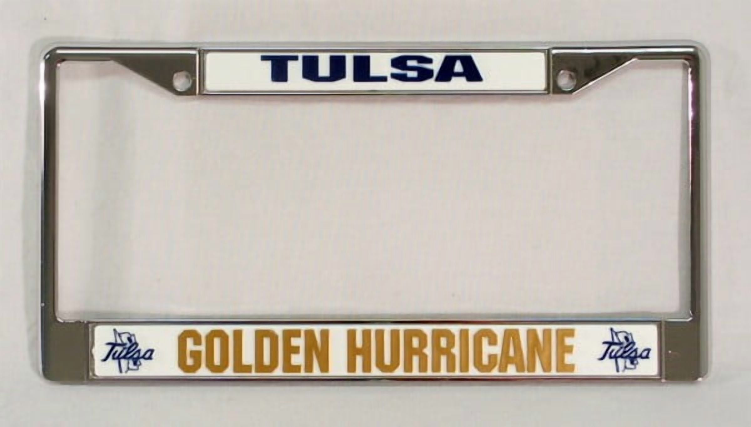 Tulsa Golden Hurricane Chrome Metal License Plate Frame - Walmart.com