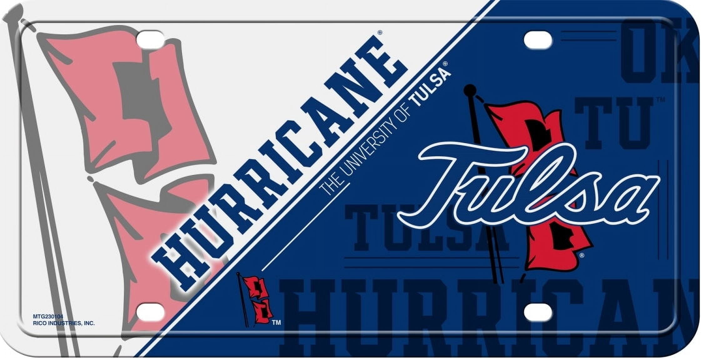 Tulsa Hurricane Metal License Plate - Walmart.com
