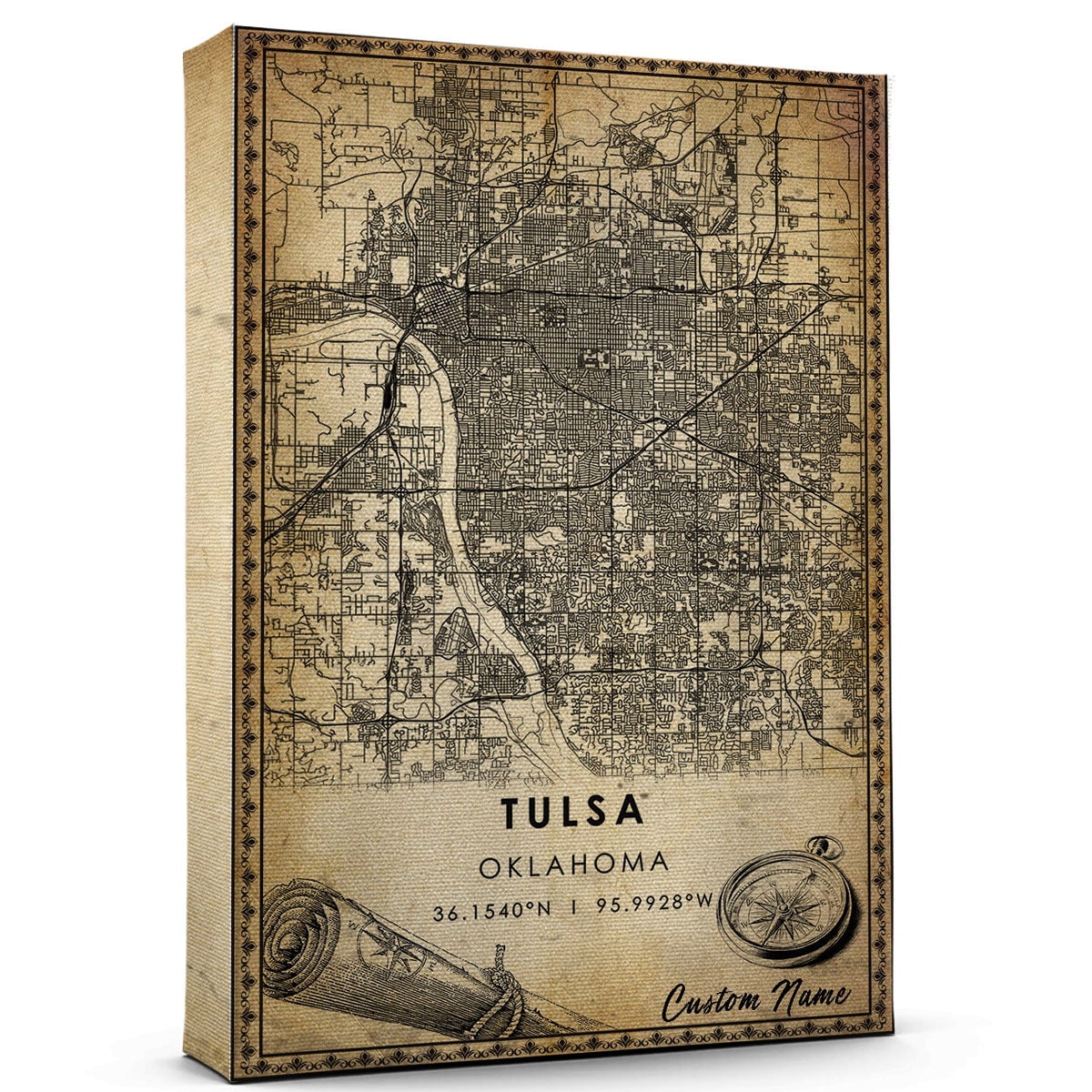 Tulsa Map Poster, Oklahoma Map Art Poster, Canvas, Tulsa Map City style ...