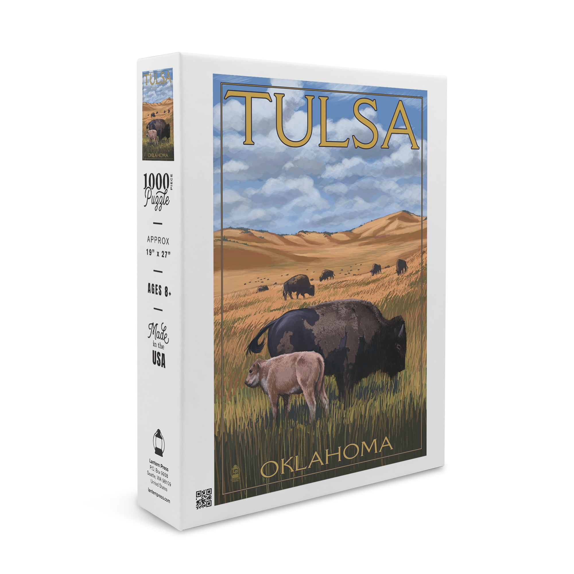 Tulsa, Oklahoma, Bison and Calf (1000 Piece Puzzle, Size 19x27 ...