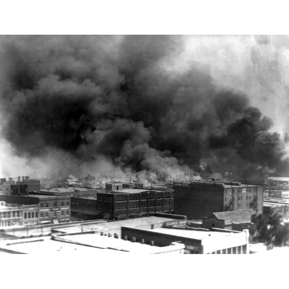 Tulsa. Smoke Billowing Over Tulsa History (36 x 24) - Walmart.com