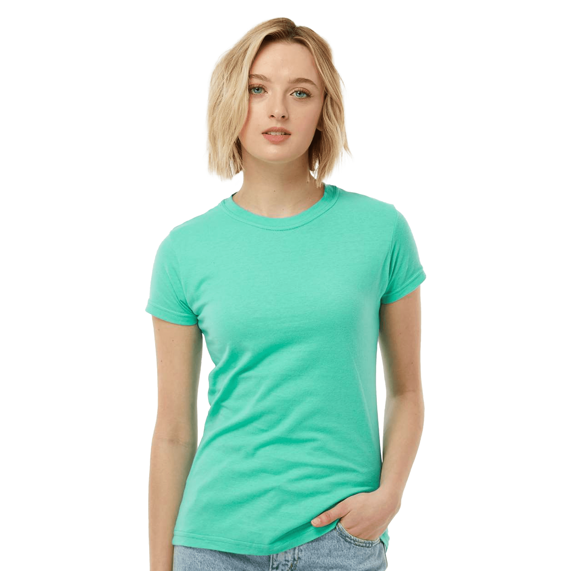 Tultex Fine Jersey Slim Fit T-Shirt for Women, Short Sleeve Crewneck ...