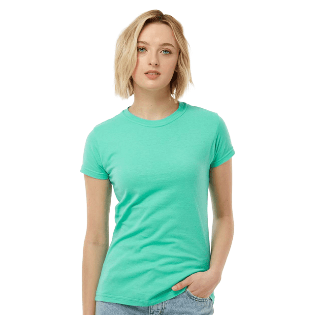 Tultex Fine Jersey Slim Fit T-Shirt for Women, Short Sleeve Crewneck ...